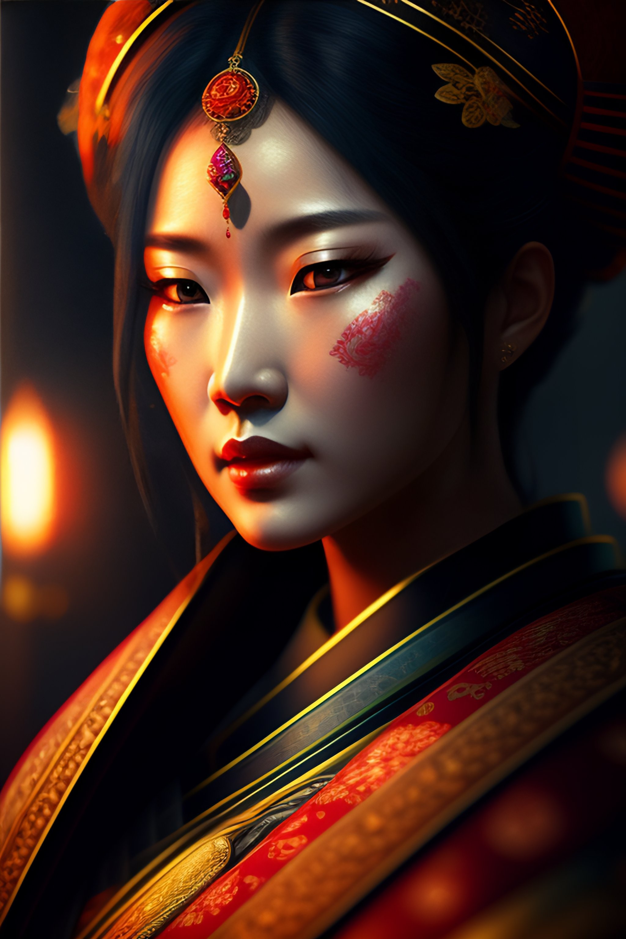 Lexica - Portrait art of undead geisha, detailed,intricate, full of ...