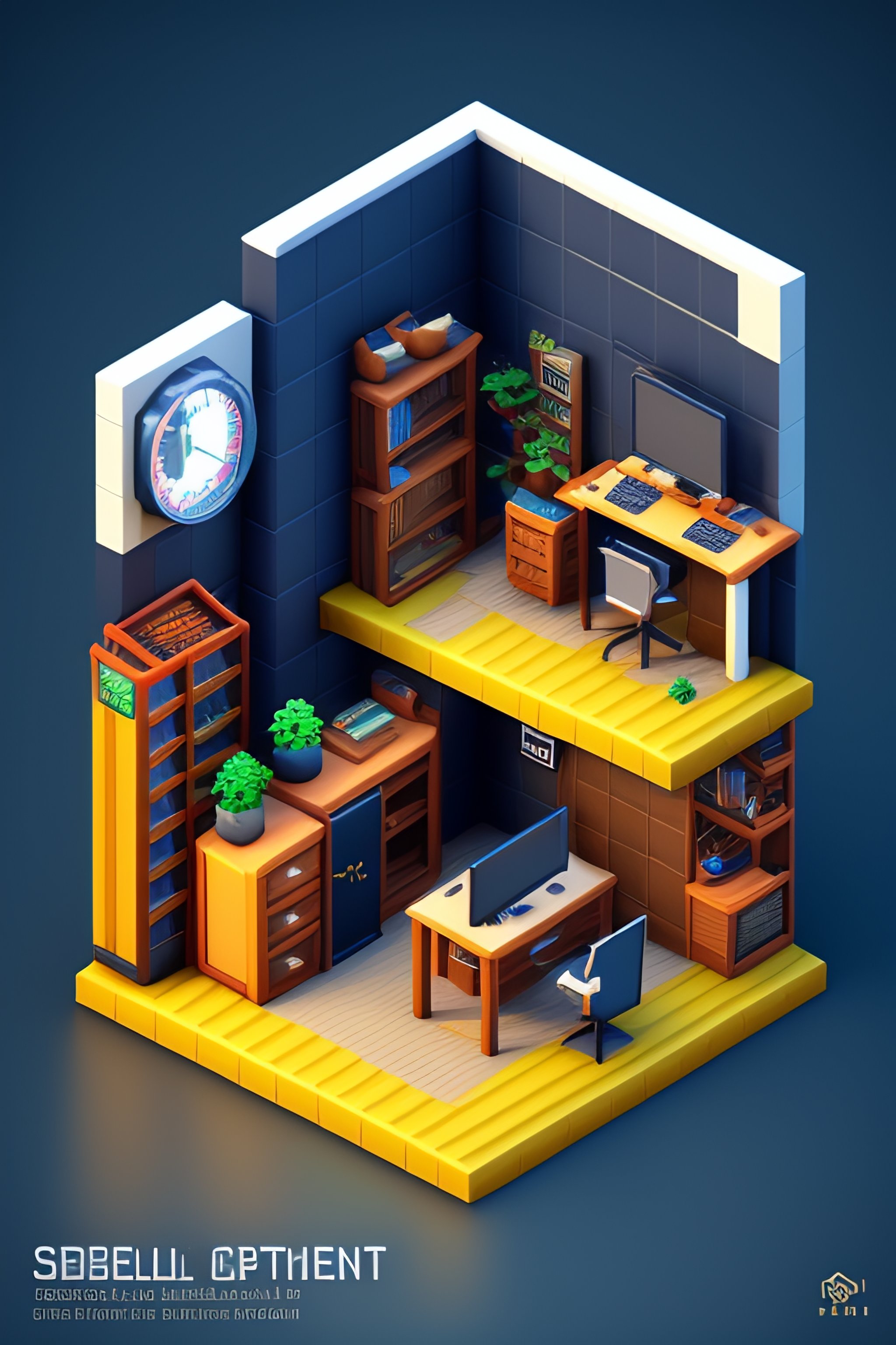 Lexica - Detailed isometric programmer's office, pixel art, unreal ...