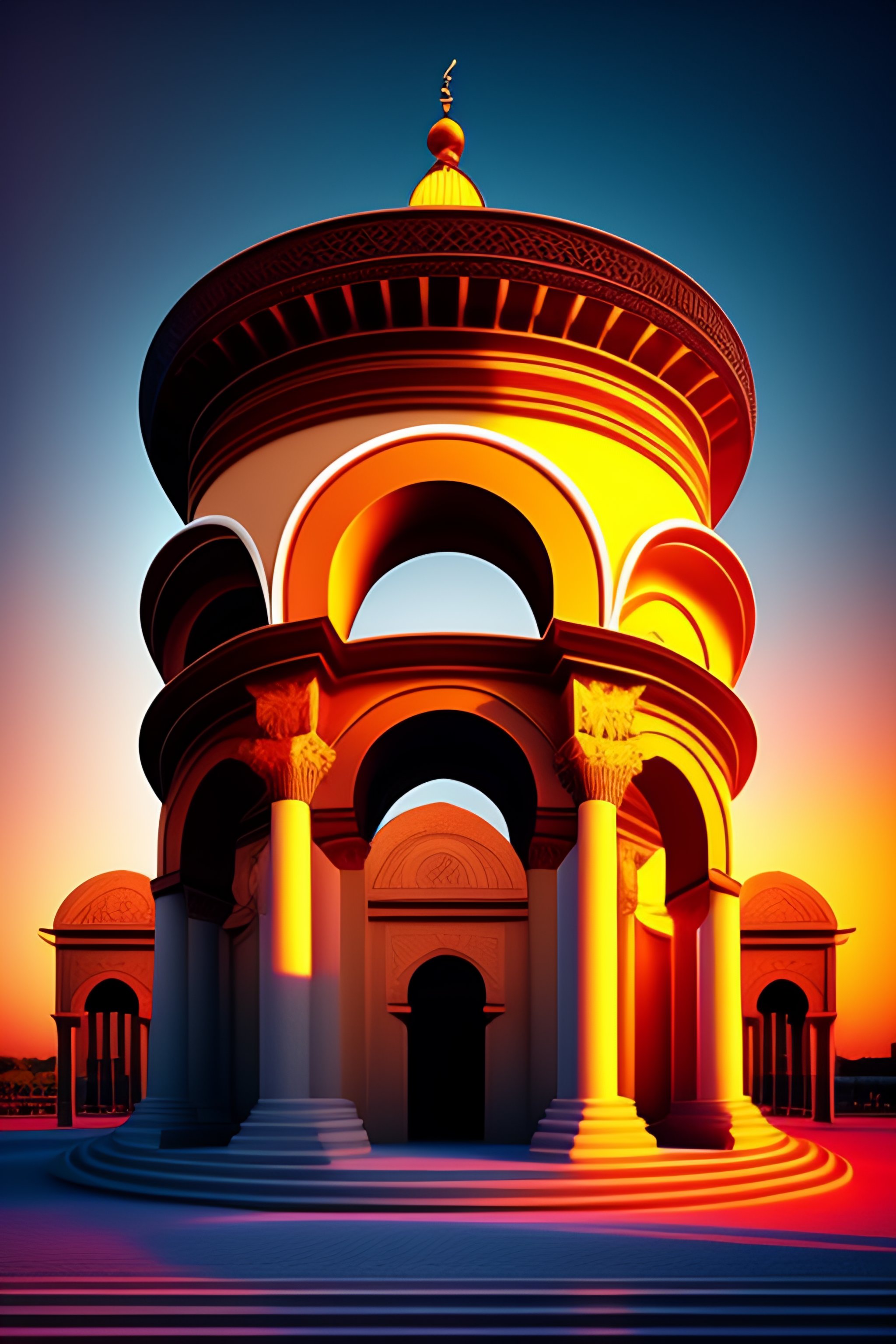 Lexica - Circular temple with horseshoe arches style mosque of cordoba ...