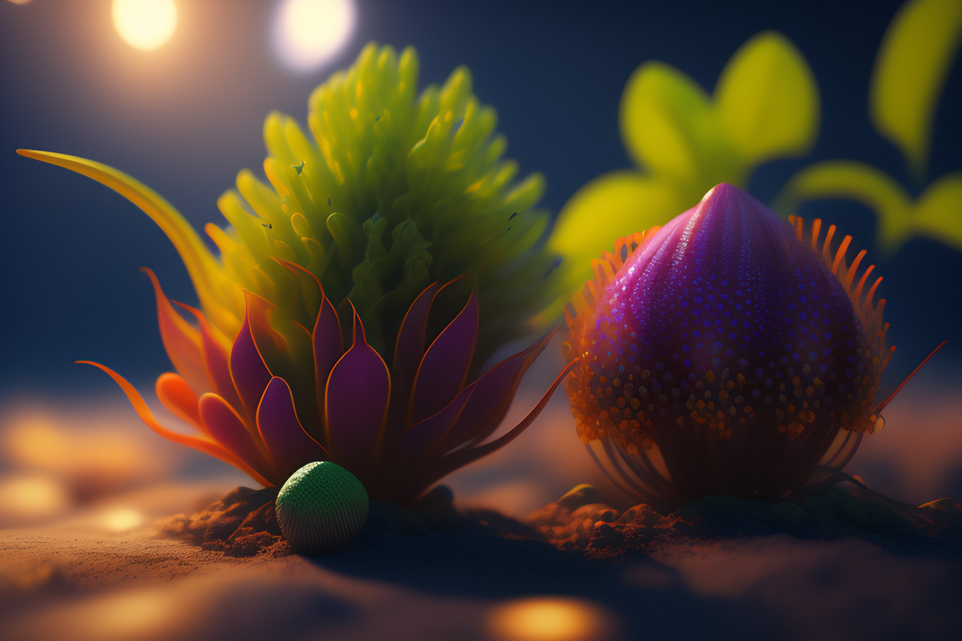 Lexica - Many different strange vegetable flowers plants with sharp ...