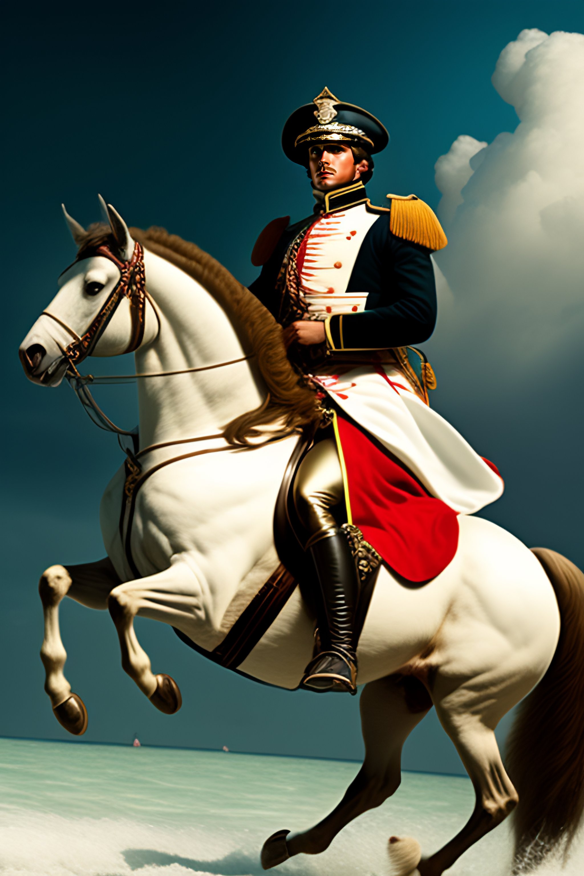 Lexica - Napoleon Bonaparte riding a shark