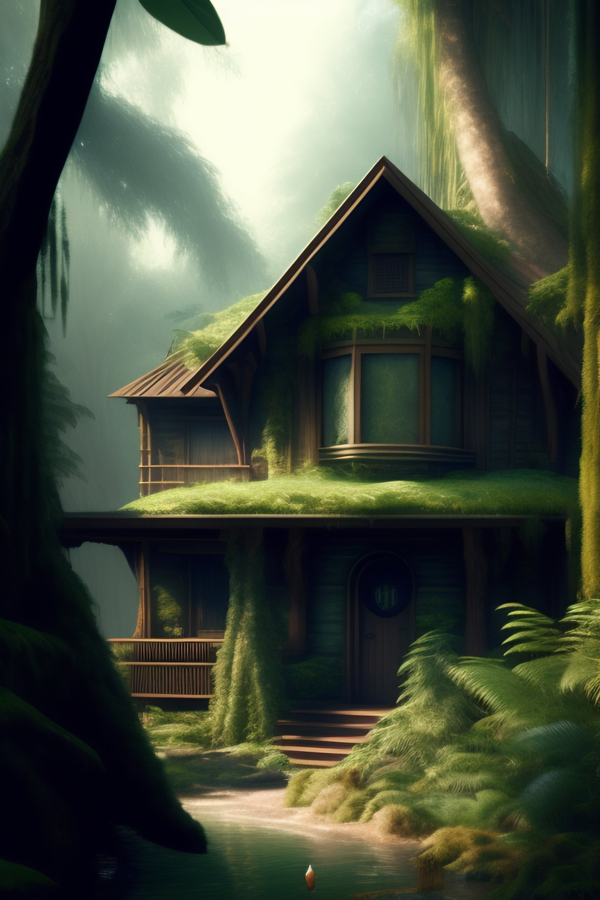 Lexica - A realistic background detailed of Dagobah, yoda house dirty ...