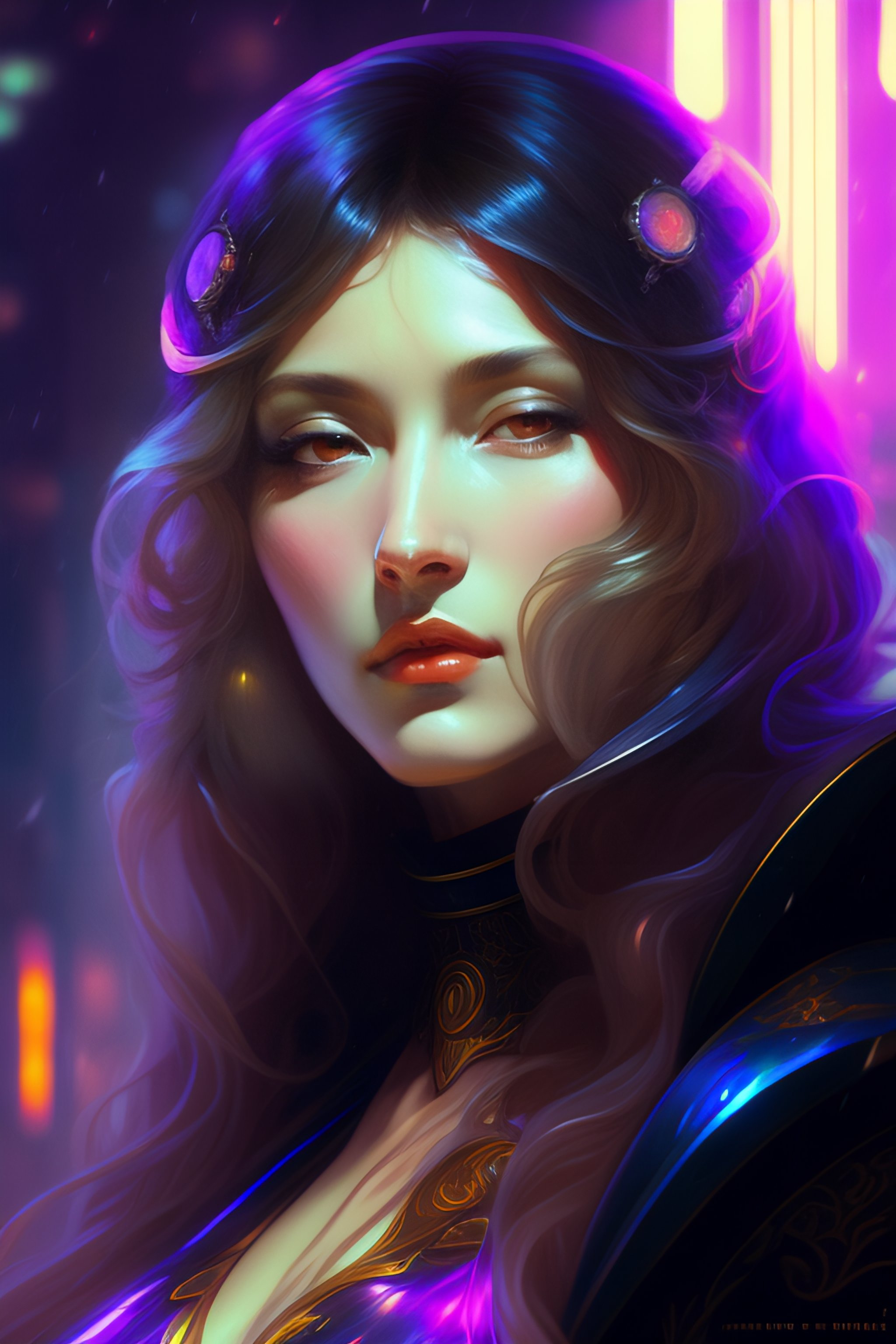 Lexica - Portrait futuristic talented cyberpunk female Alchemist, in ...