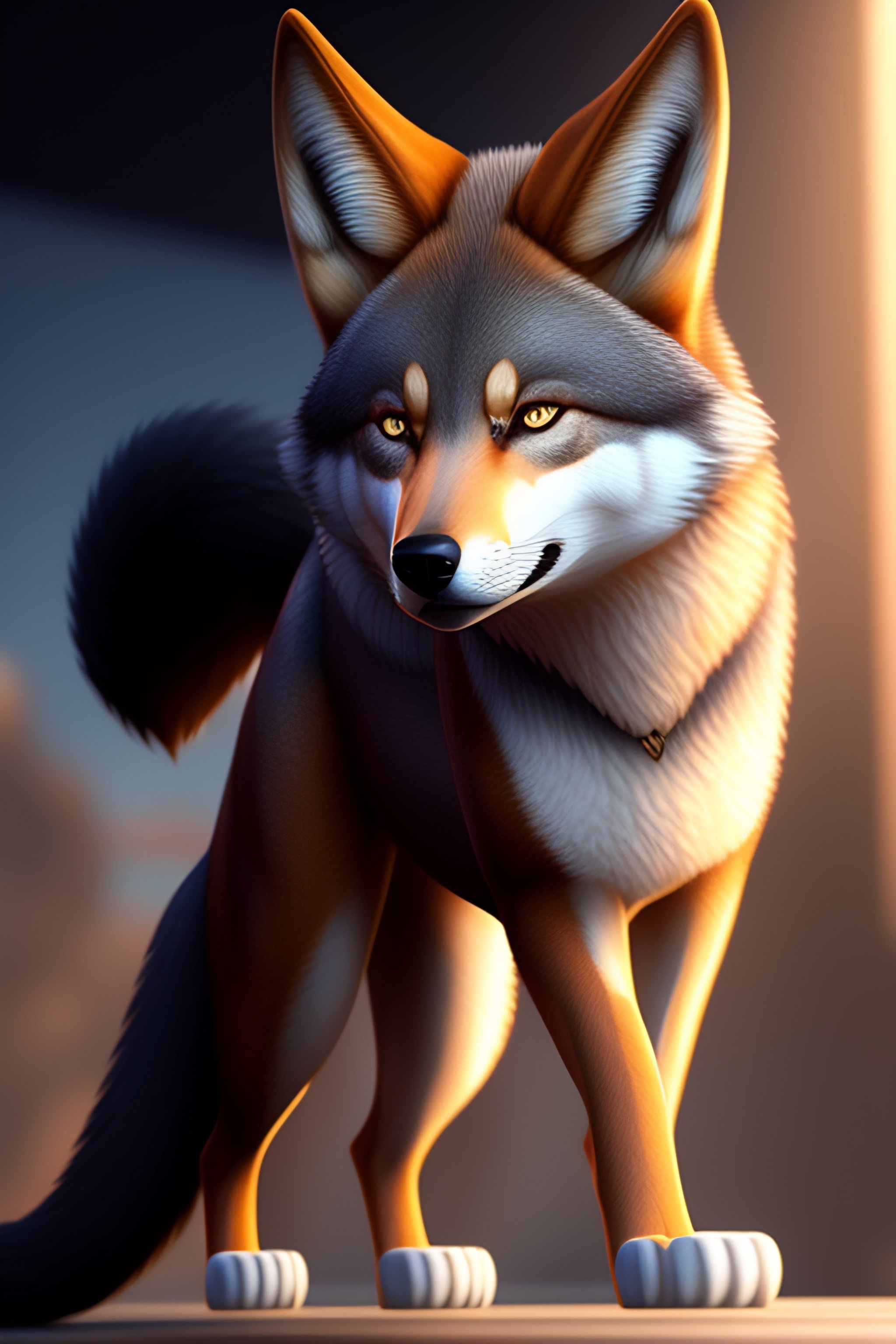 Lexica - Female proporcion, nthro wolf, fursona, furry