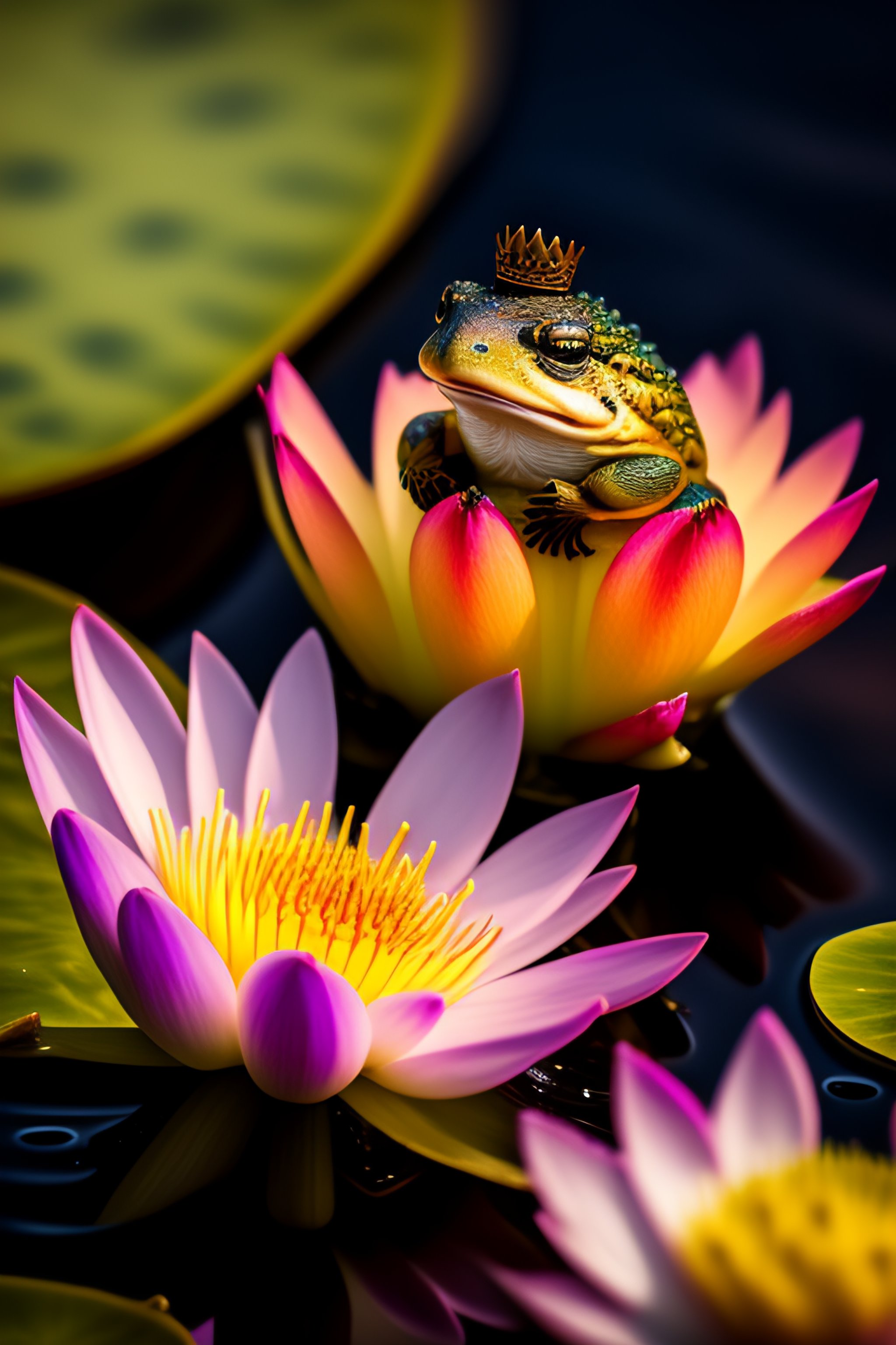 Lexica - King toad on his waterlily