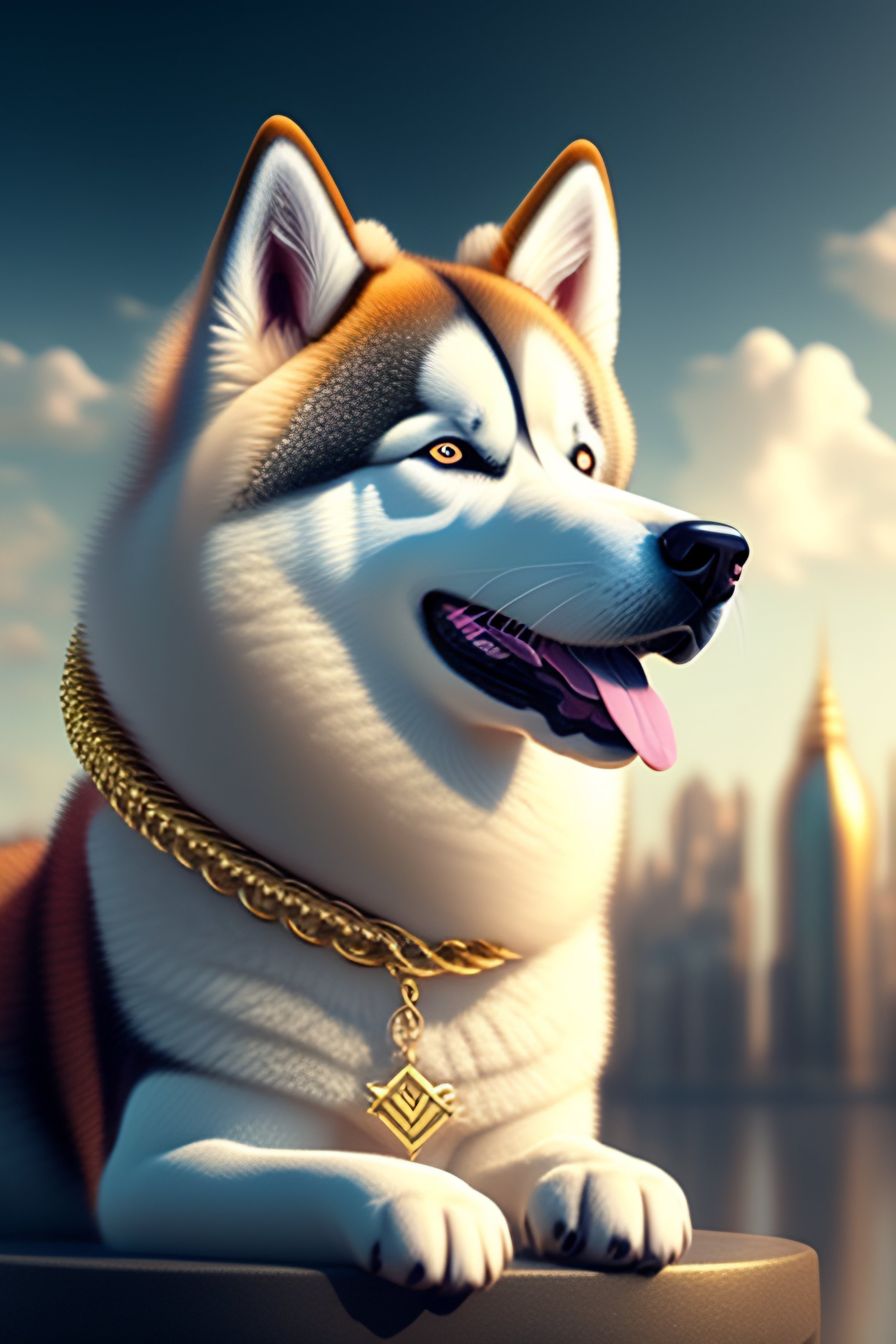 Lexica - CUTE AND ADORABLE CARTOON FLUFFY HUSKY AKITA INU DAX HOUND ...