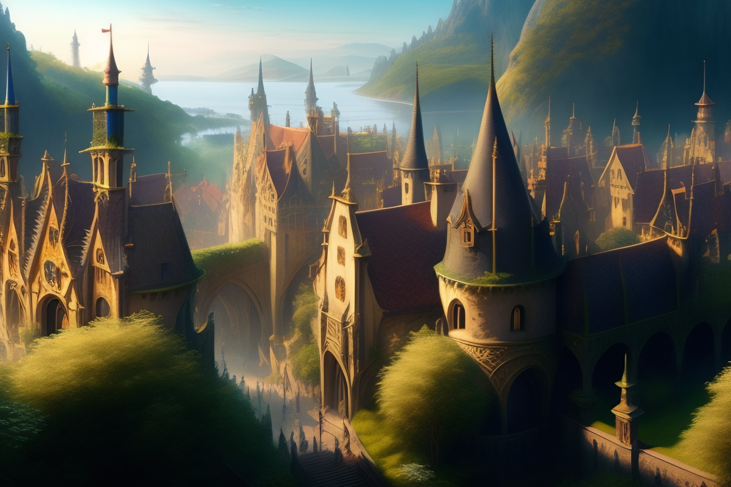 Lexica - Medieval capital city, fantasy, huge fantasy elven castle ...