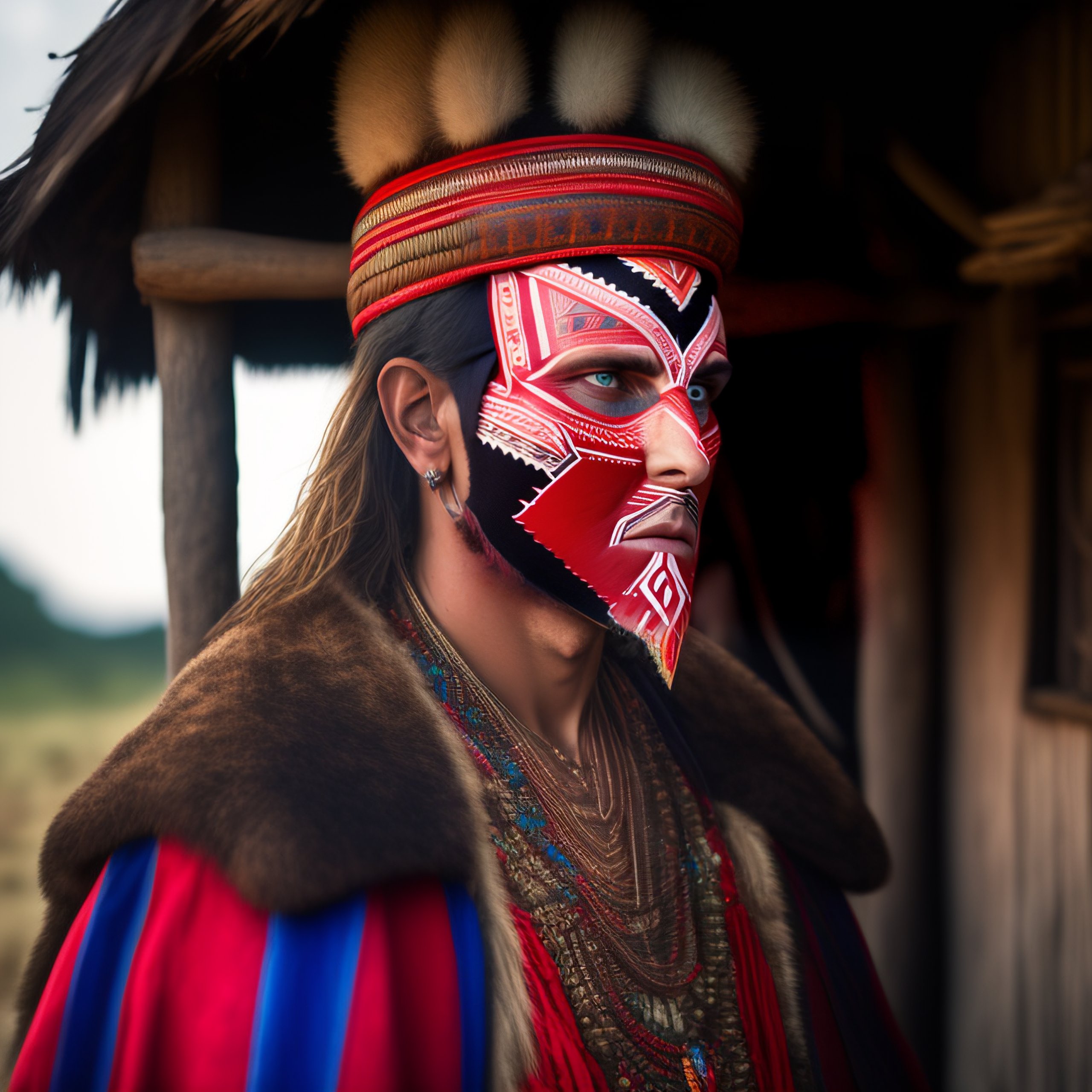 Lexica - Wide angle Environmental shot of a mysterikus slavic man ...