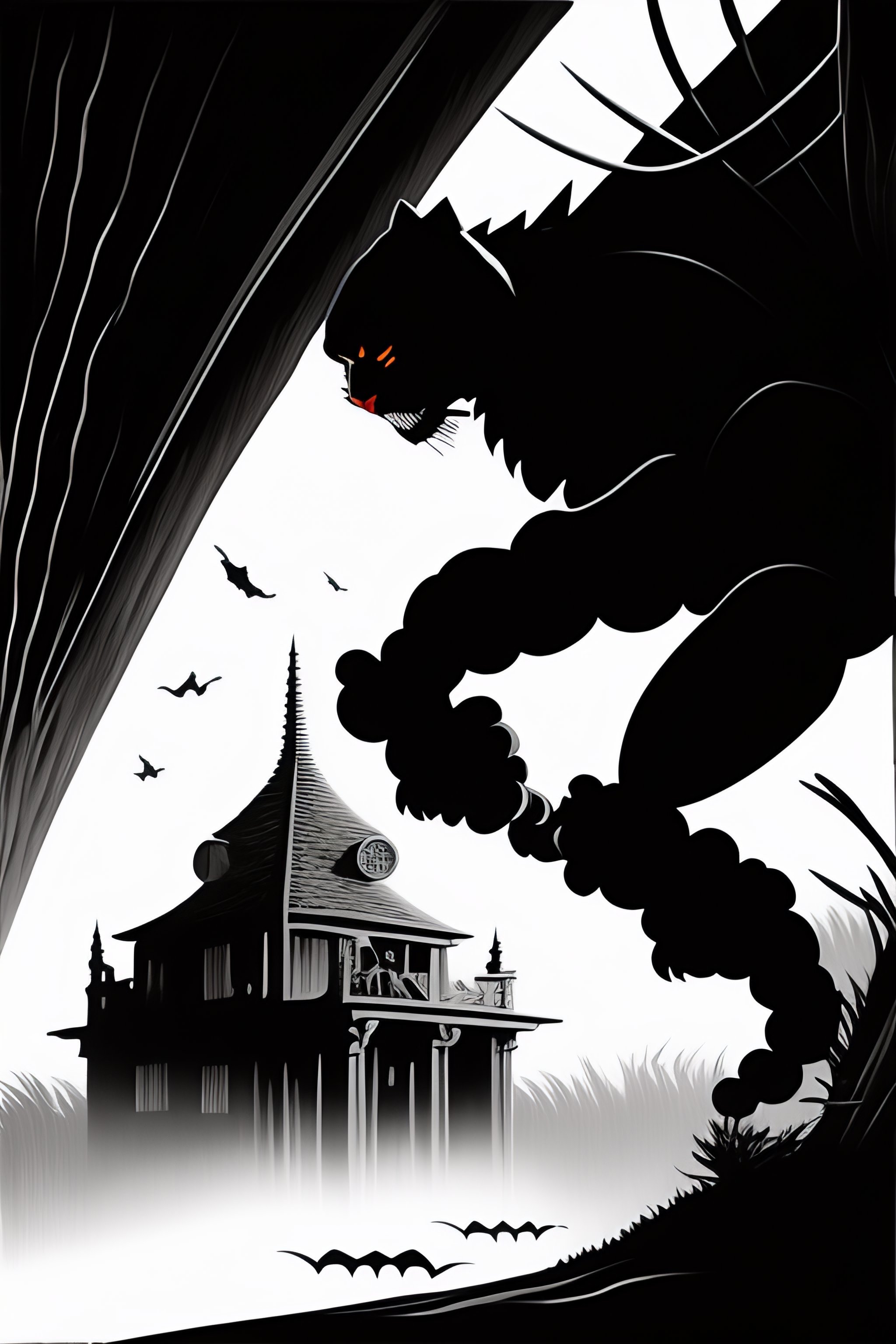 Lexica - Create a horror movie poster about ninja featuring a shadowy ...