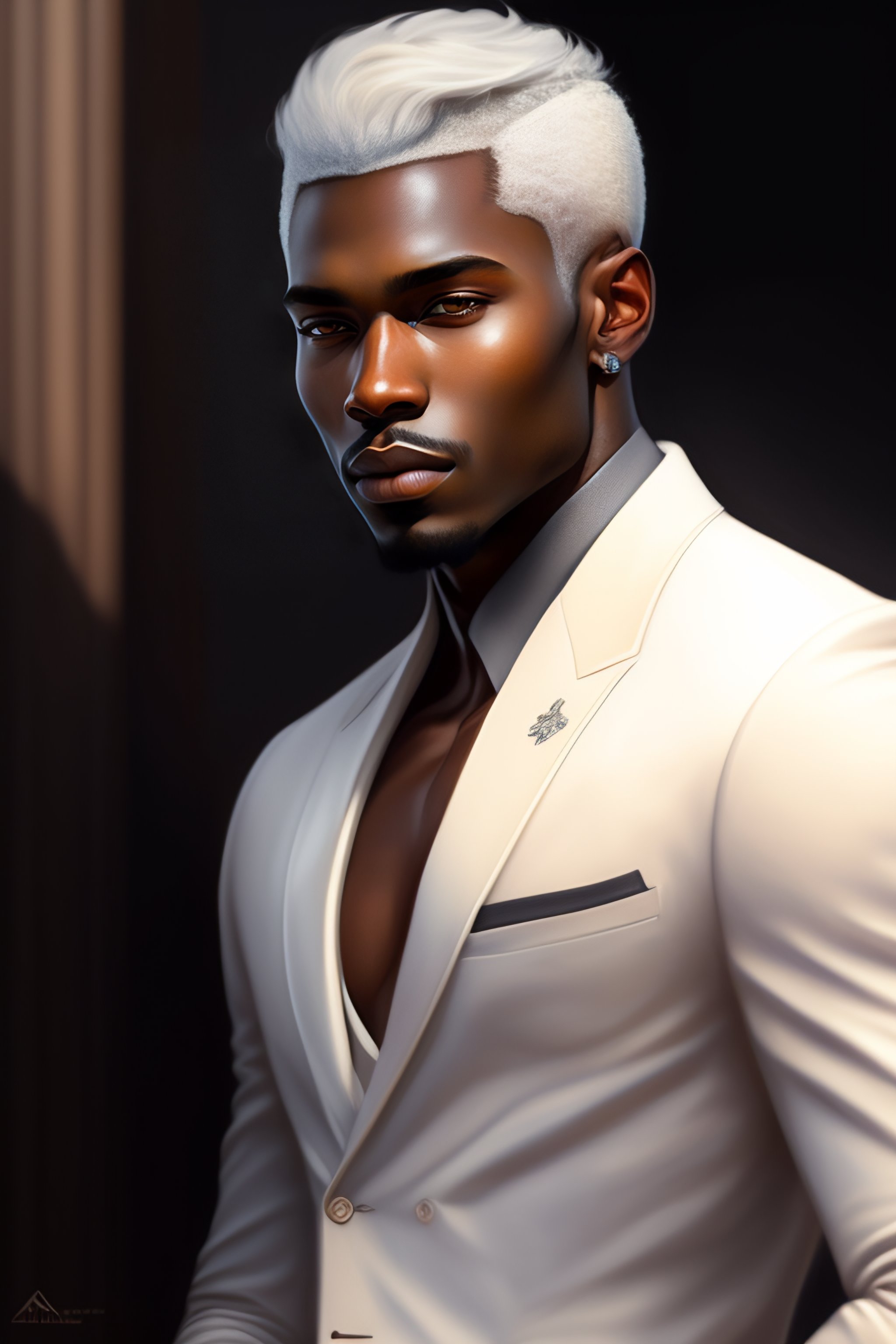 Lexica - Ultra realistic illustration, young man with dark gray skin ...