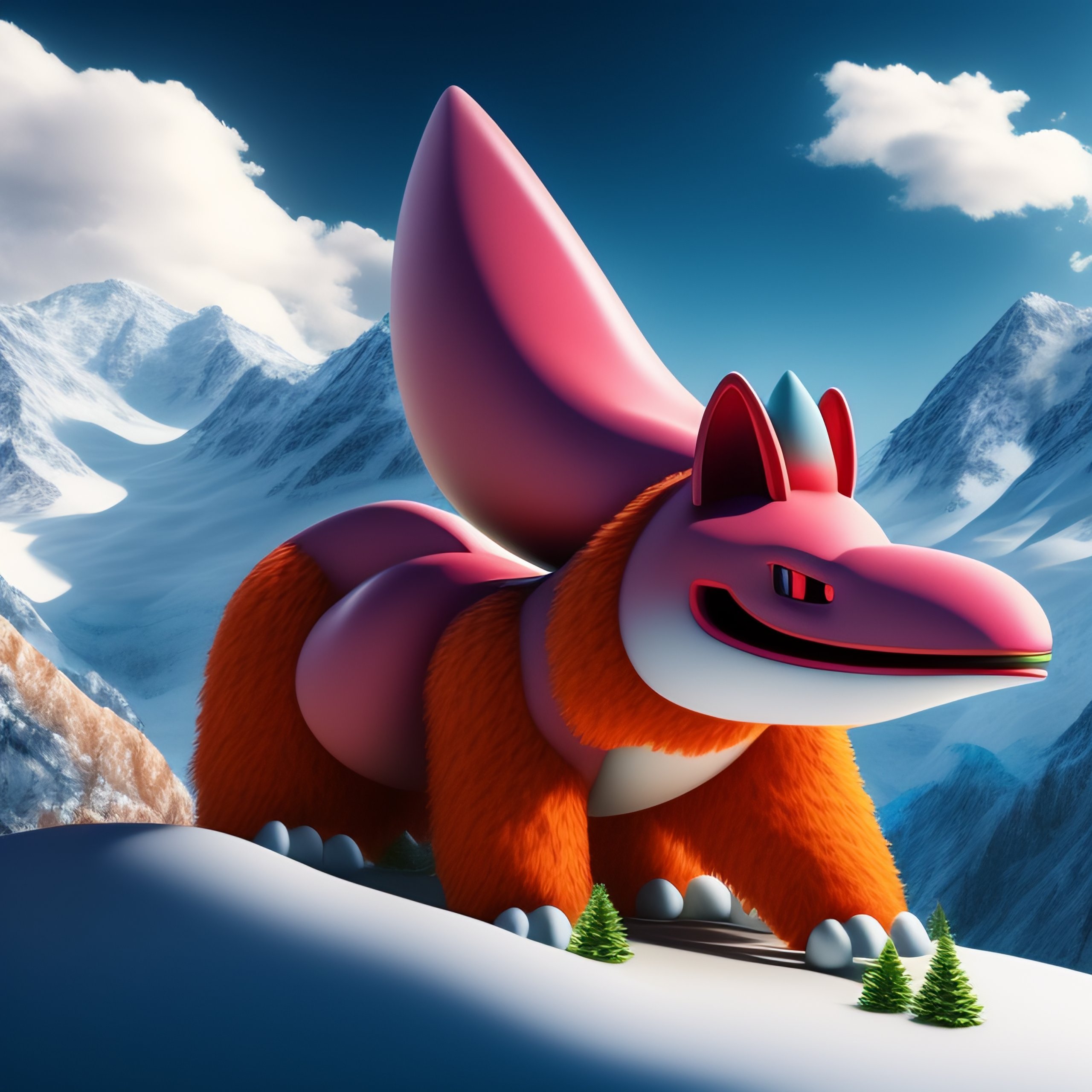 Lexica - Pokemon in the mountain photo, 4k hd photo, sharp photo ...