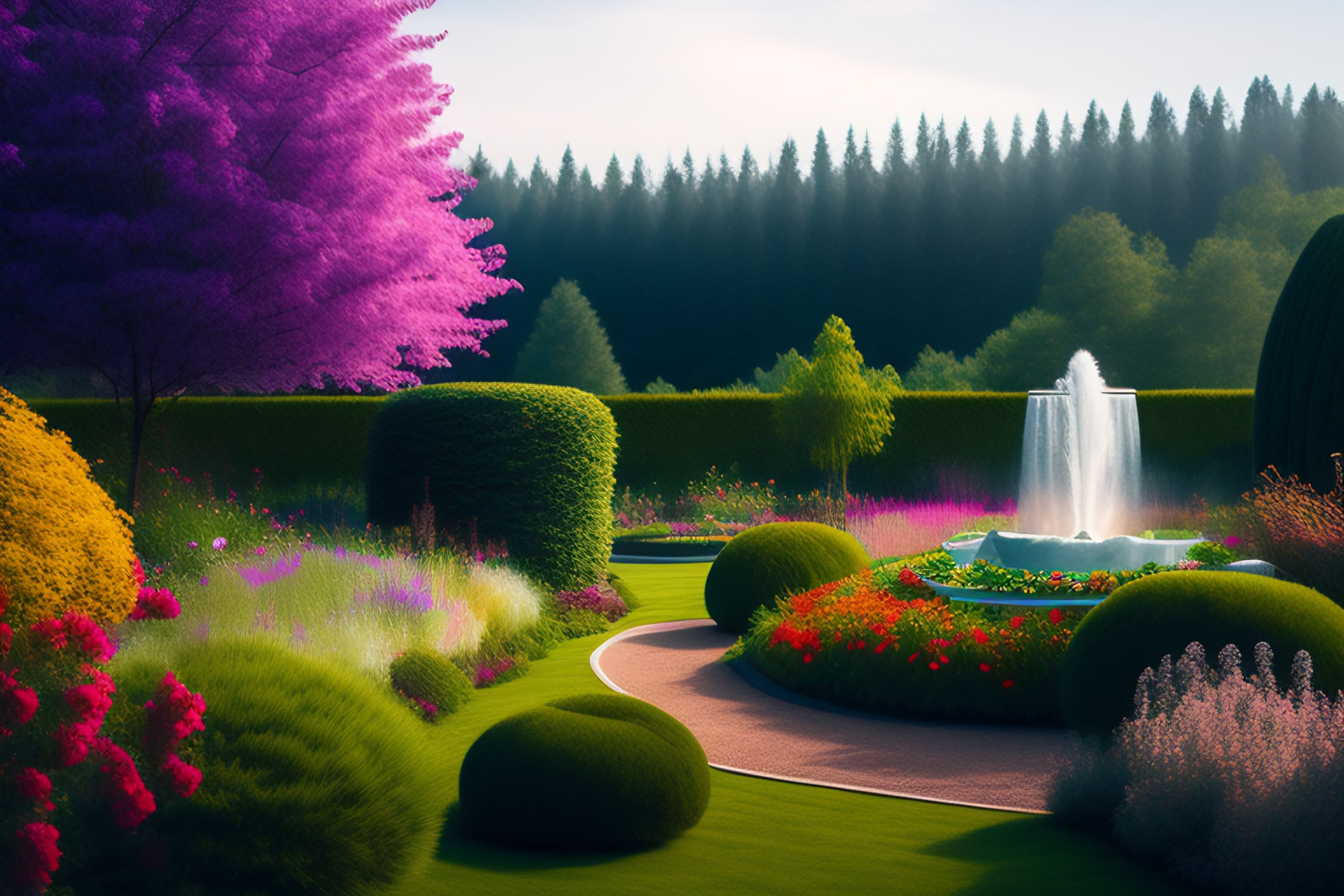 Lexica - Photographic real photo of beautiful garden landscape