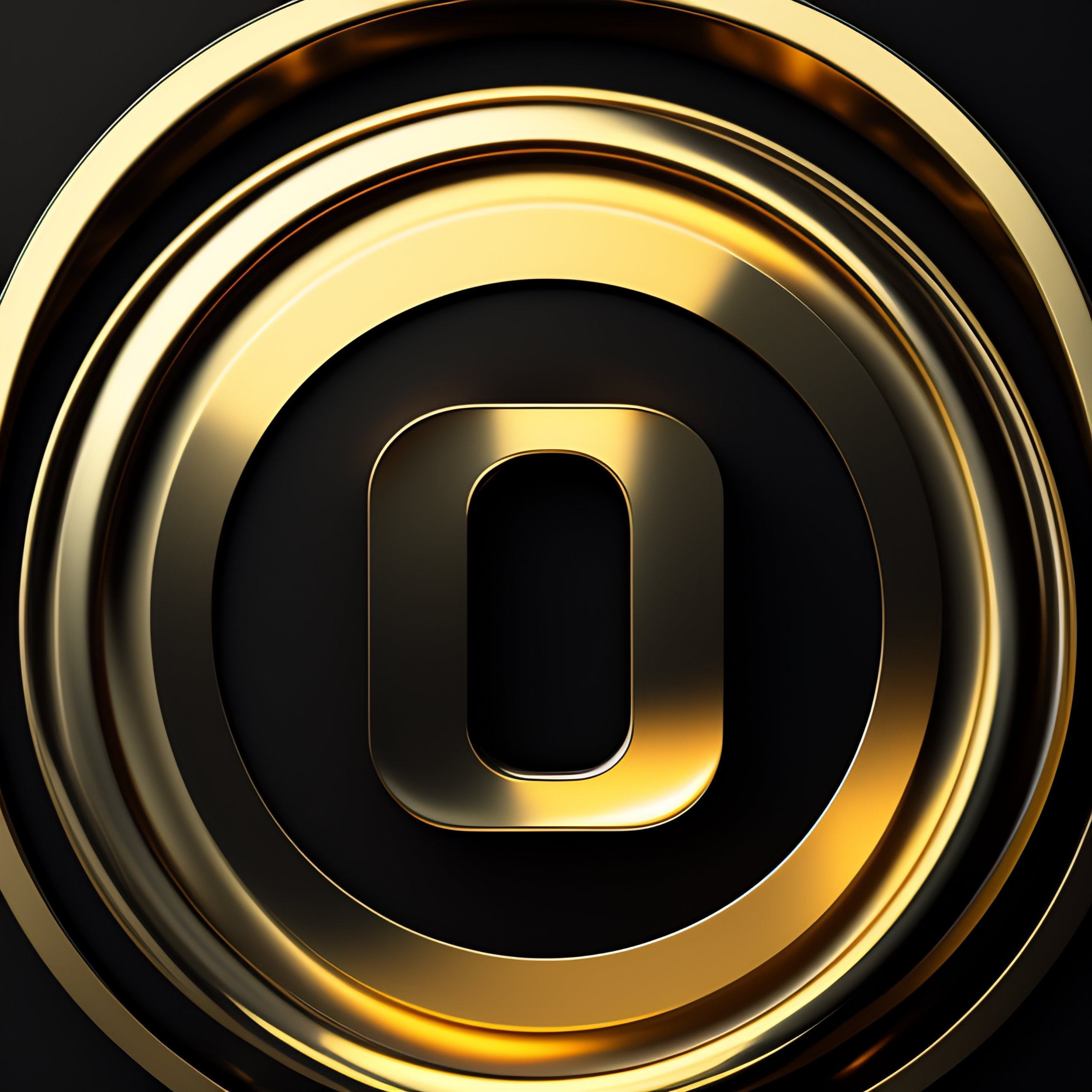 Lexica - Cryptocurrency, round logo, capital letter M, gold, Matt black ...