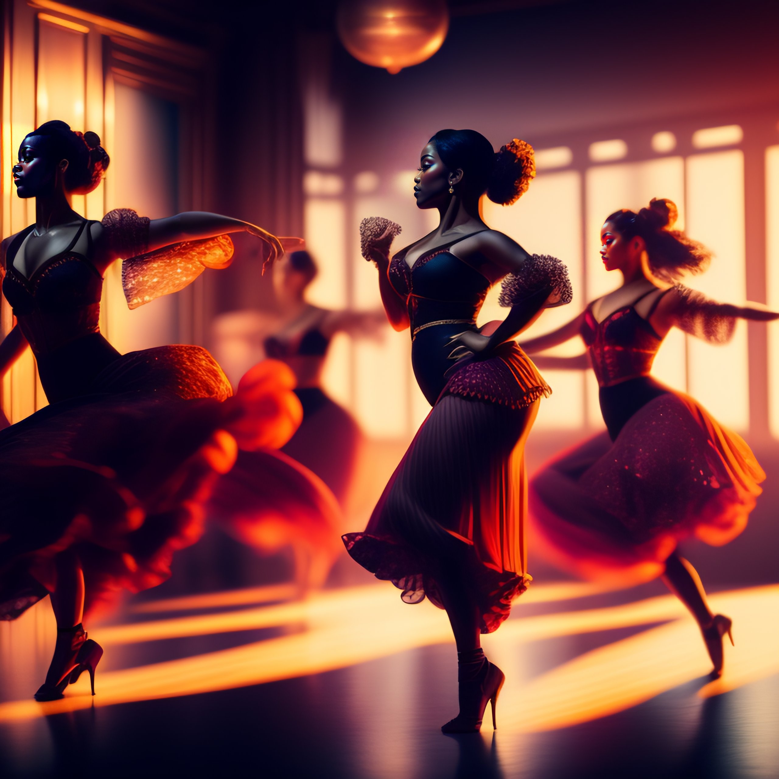 Lexica - A music album cover portraying a group of dancers dacing the ...