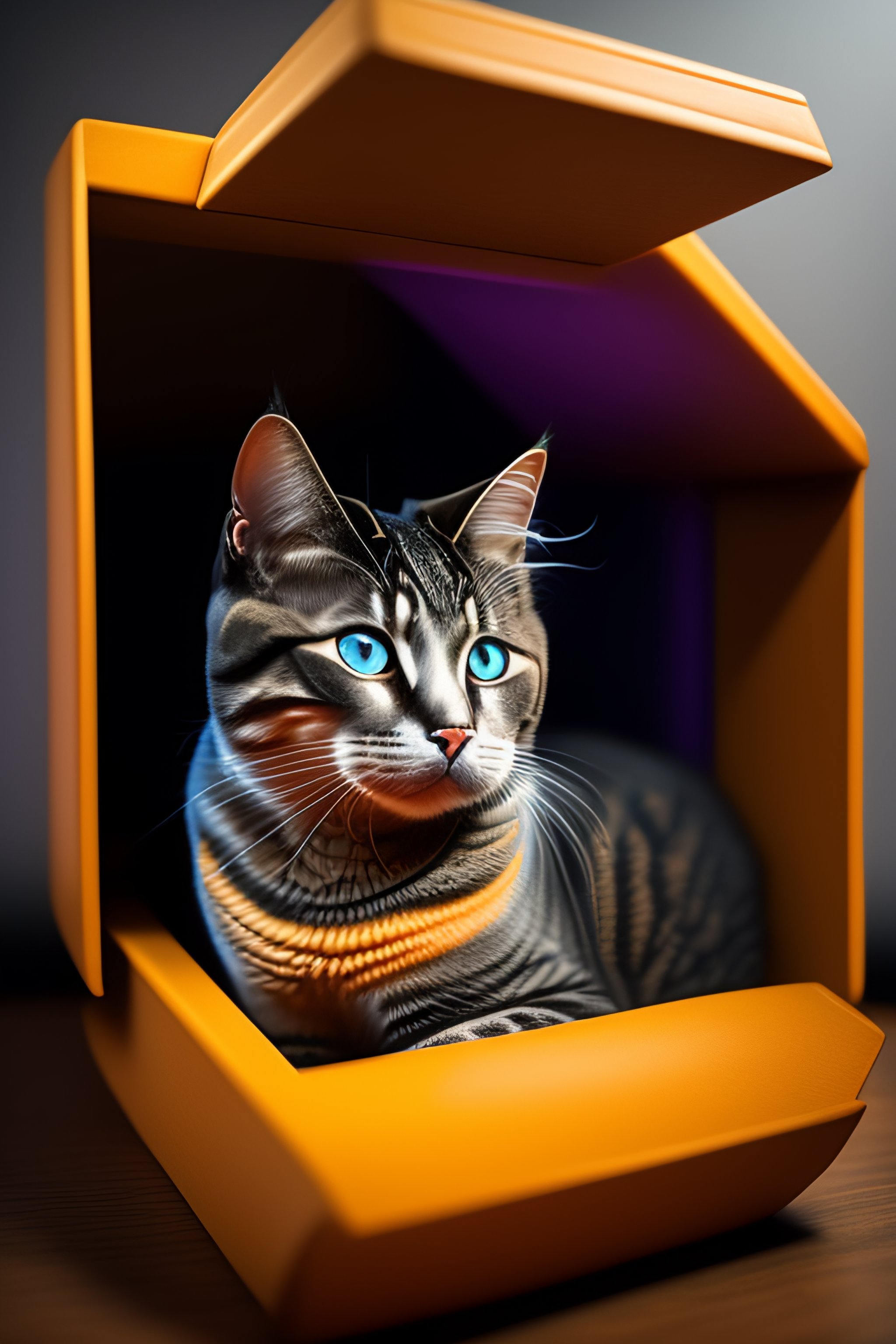 Lexica - Schrodinger cat in a galactic box by MC escher