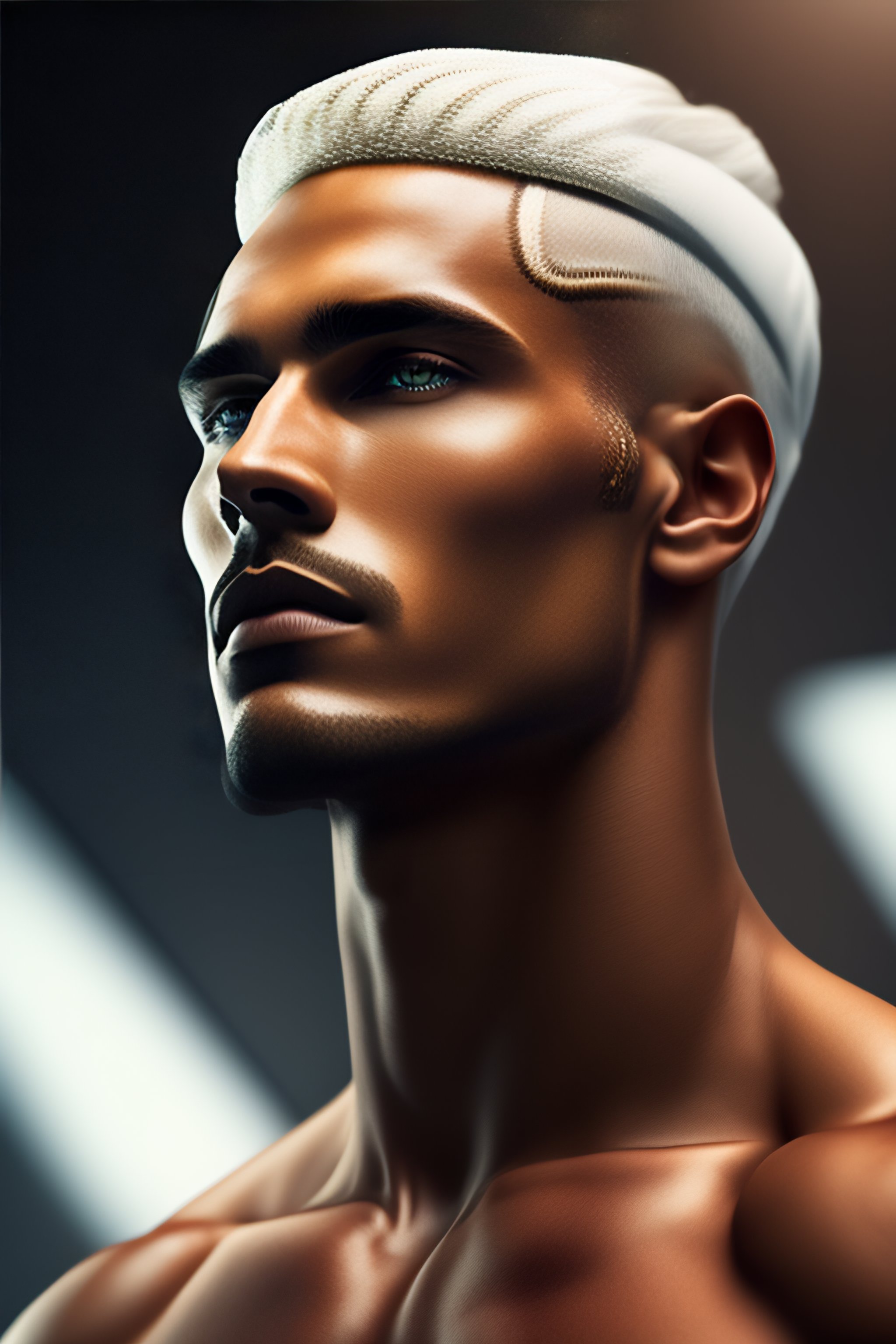 Lexica - A white skin man, with a face of a snake, men body, fit ...