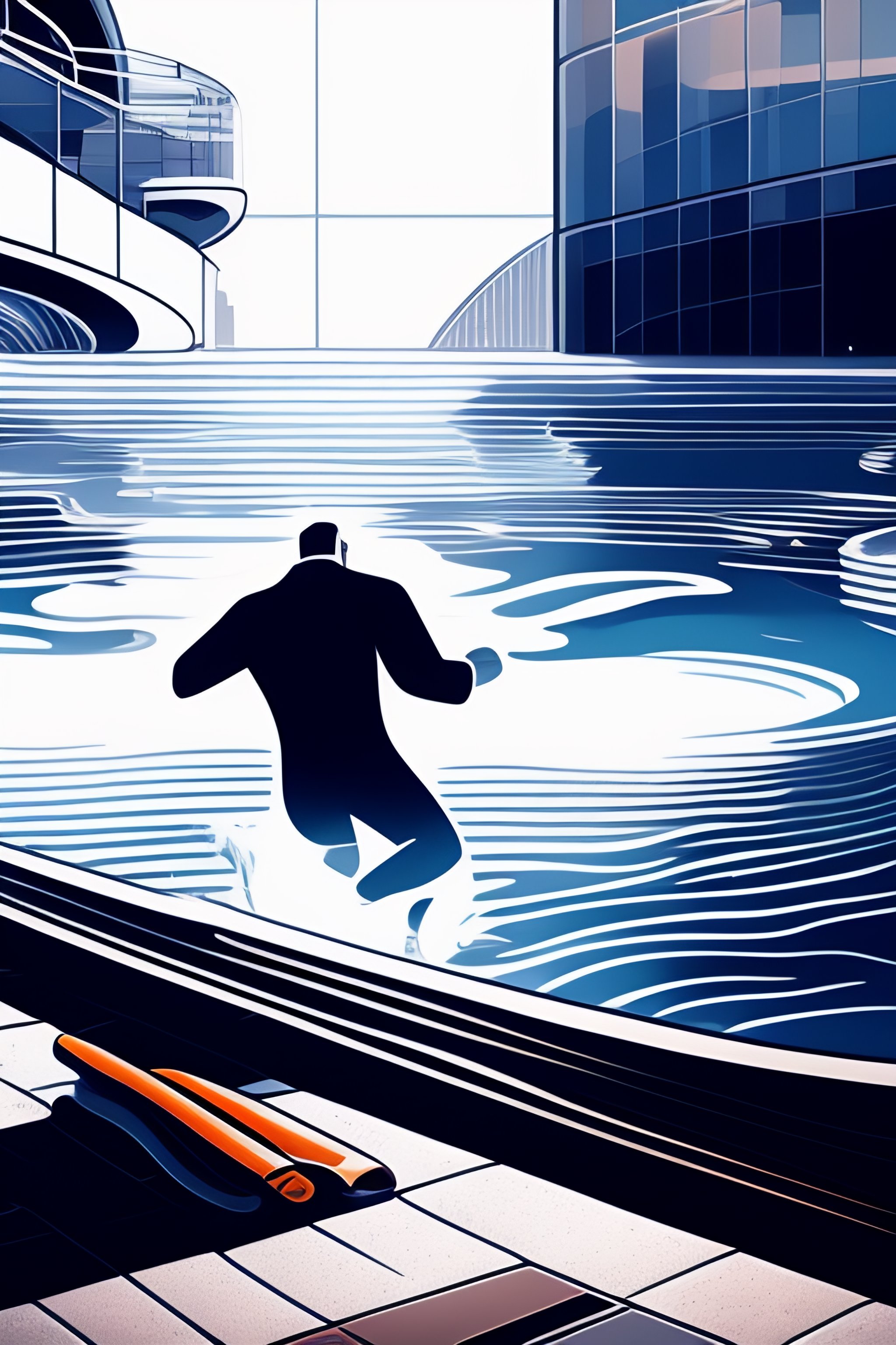 Lexica - A man jumps into a pool with ideas. detailed illustration ...