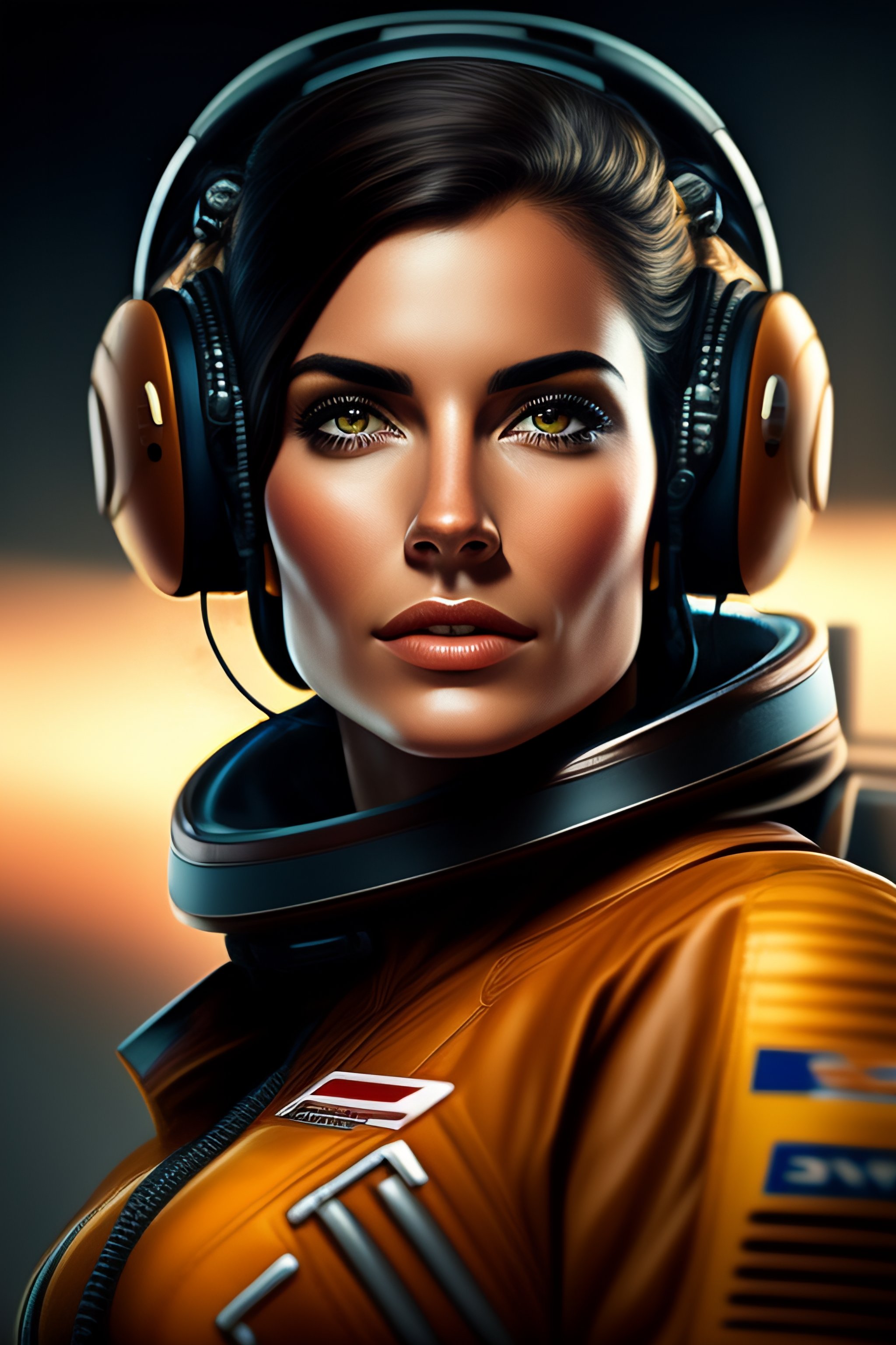 Lexica - Cyborg pilot sPANISH womAn, interior cockpit, hyperdetailed ...