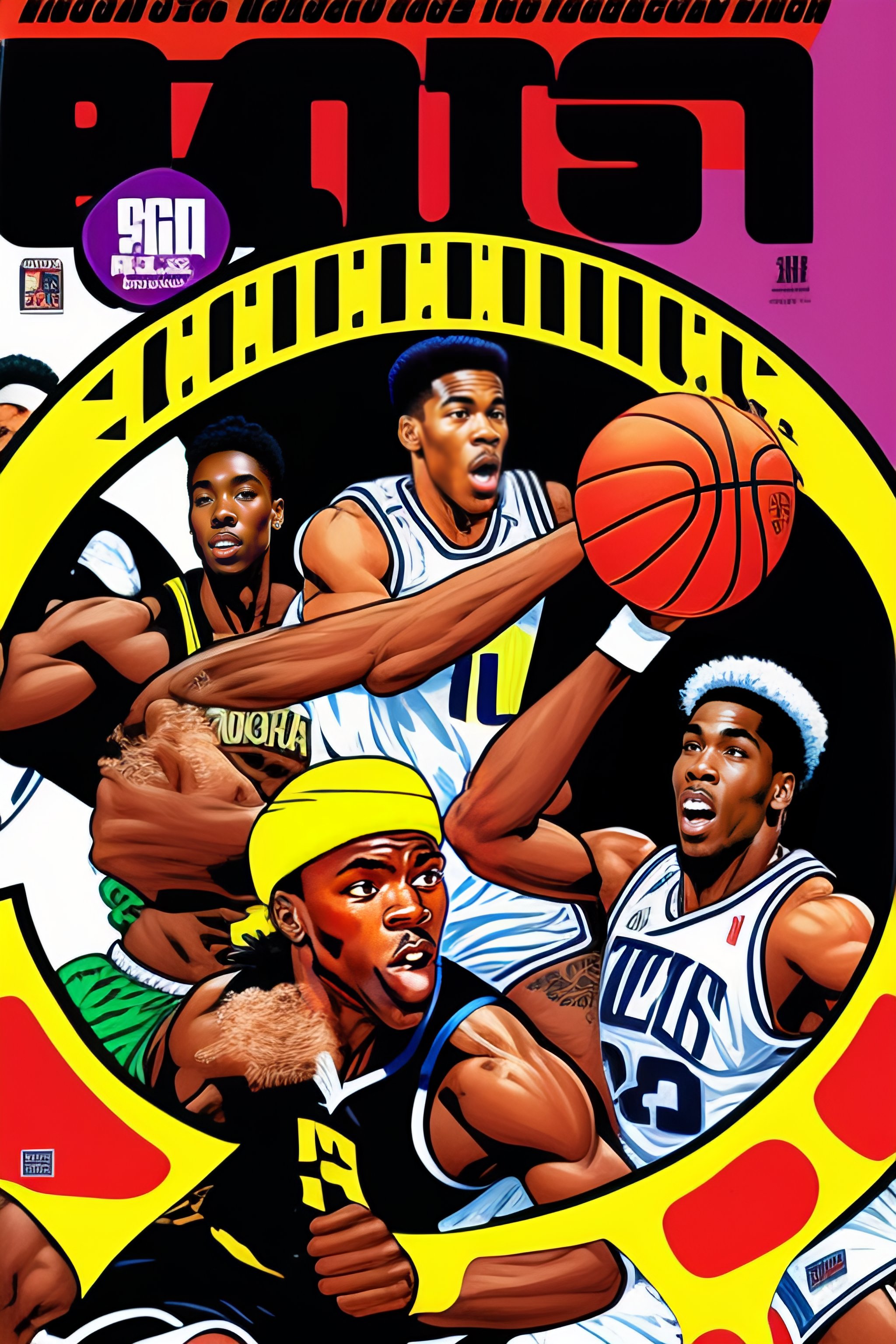 Lexica - 90s magazine comic art of a group of friends playing ...