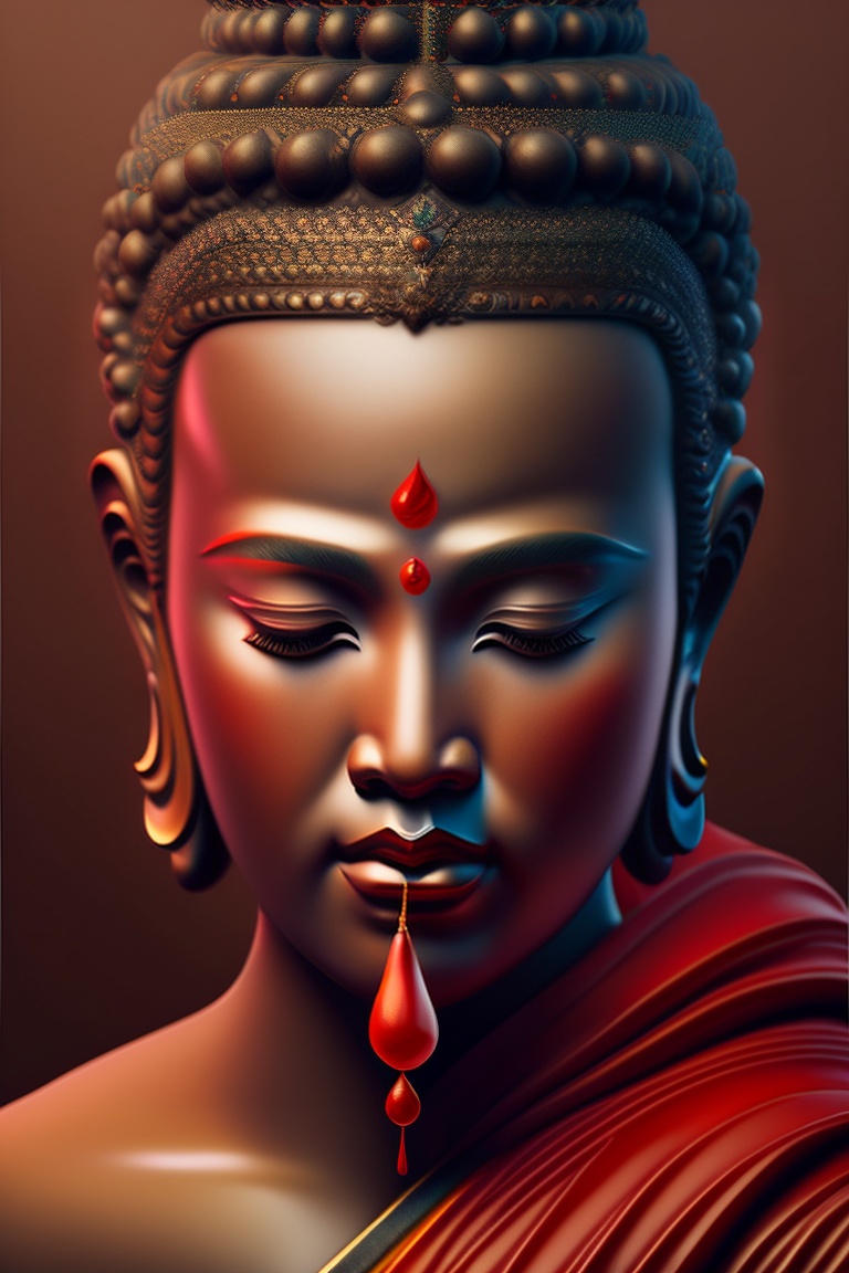 Lexica - Buddha bleeding from the face, suffering