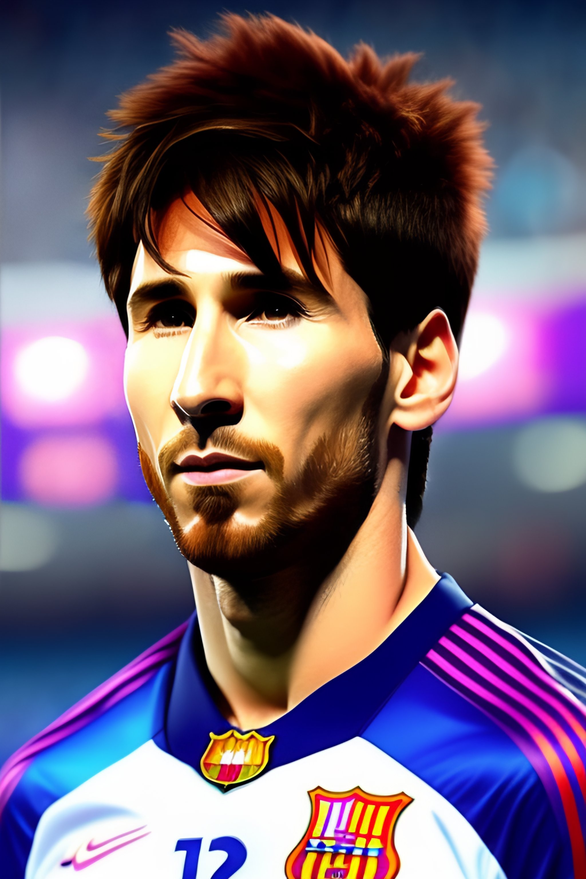 Lexica - Lionel messi drawn as an anime character with a crown floating ...
