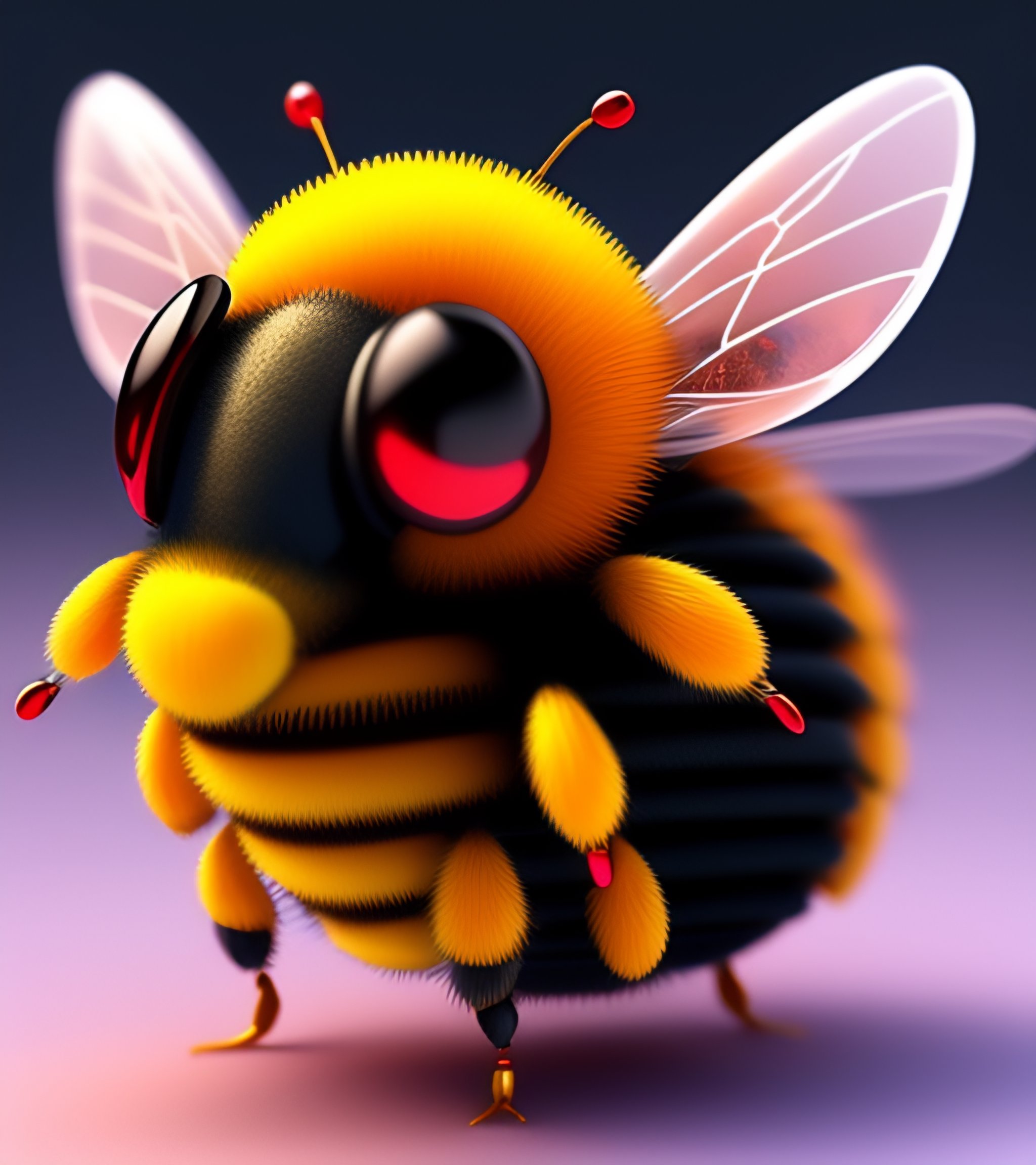 Lexica - Lazy bee looks like a pokenon with red eyes and knight armor