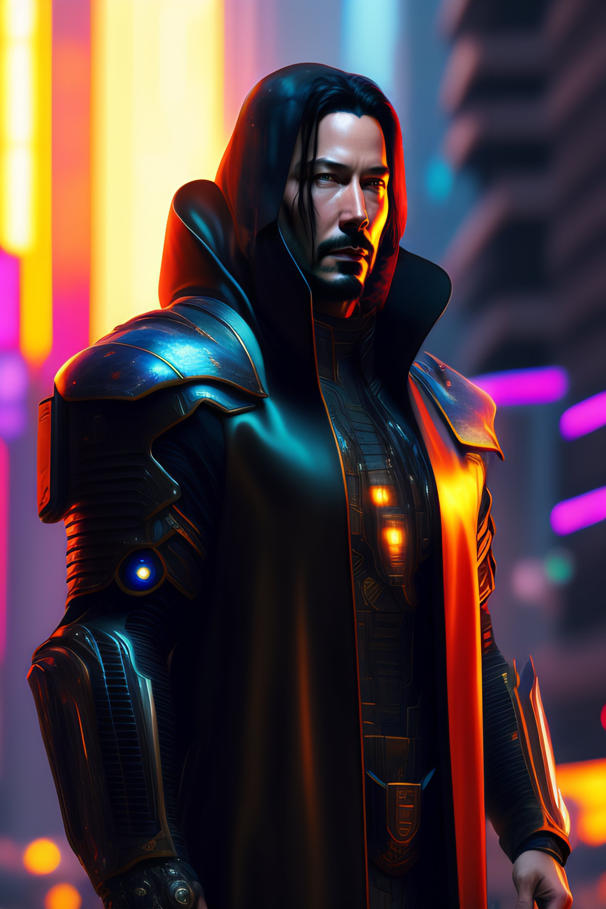 Lexica - A Keanu Reeves, realistic scifi cyberpunk ,raiden hat, power ...