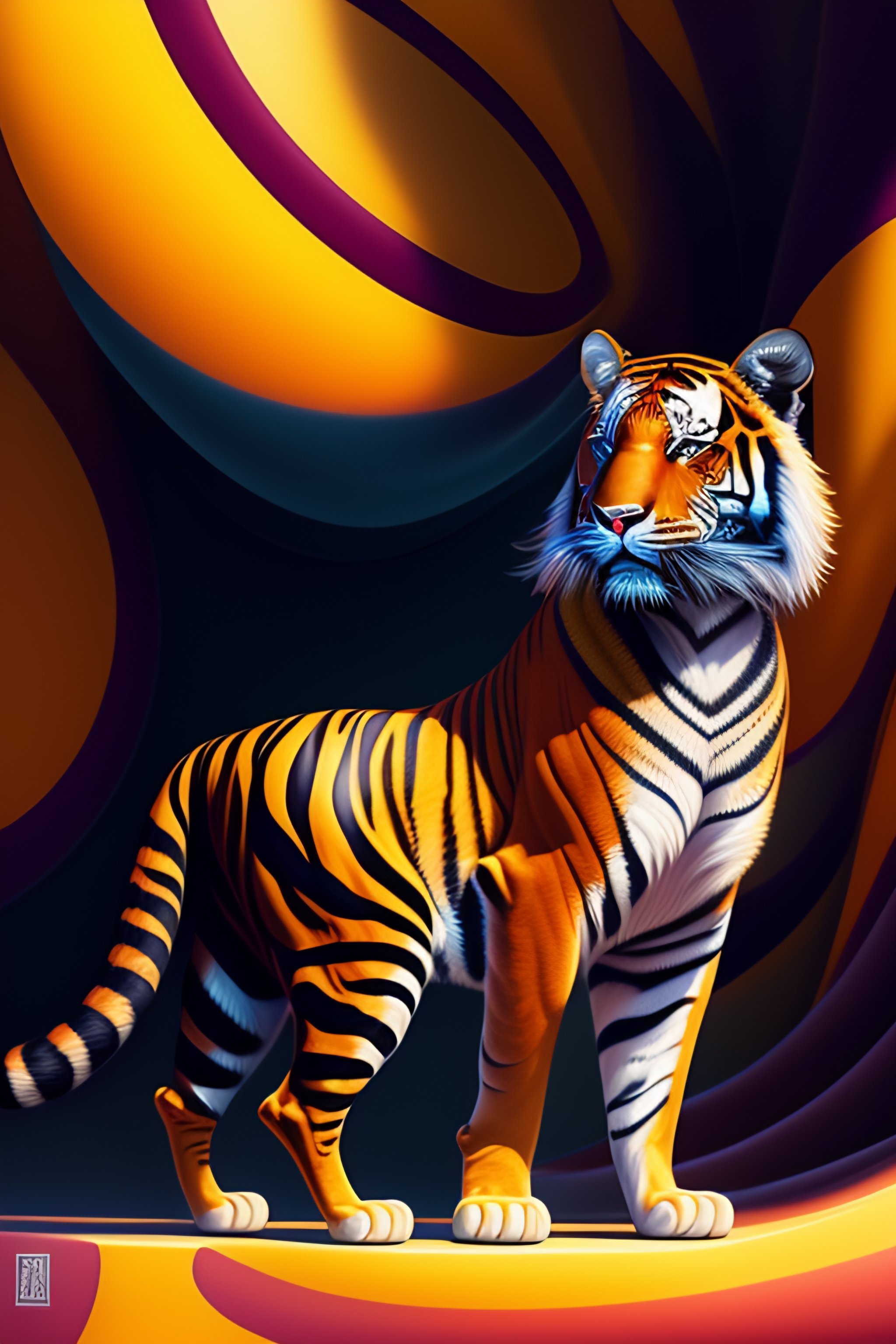 Lexica - Excellent painted isometric view of tiger, high quality ...