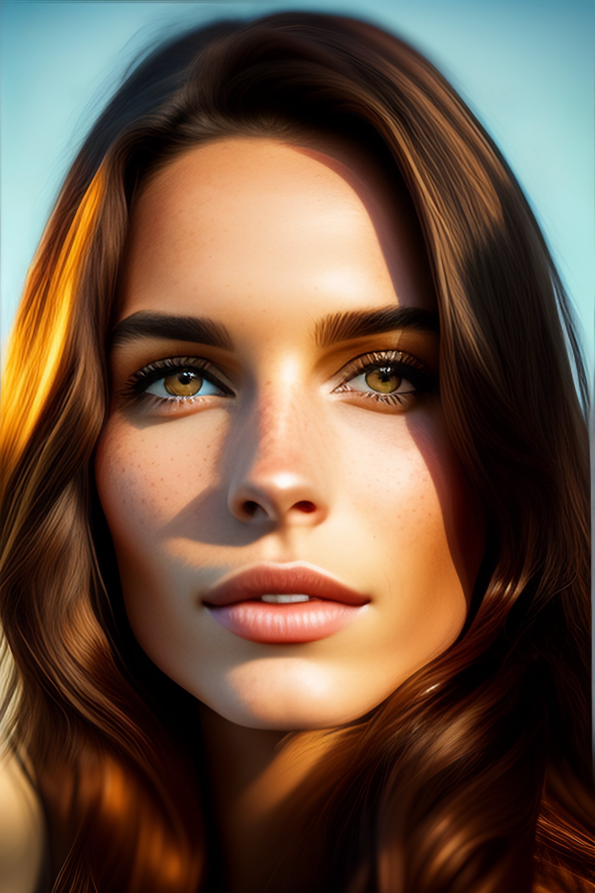 Lexica - My girlfriend is pretty, with a beautiful face, brown dark ...