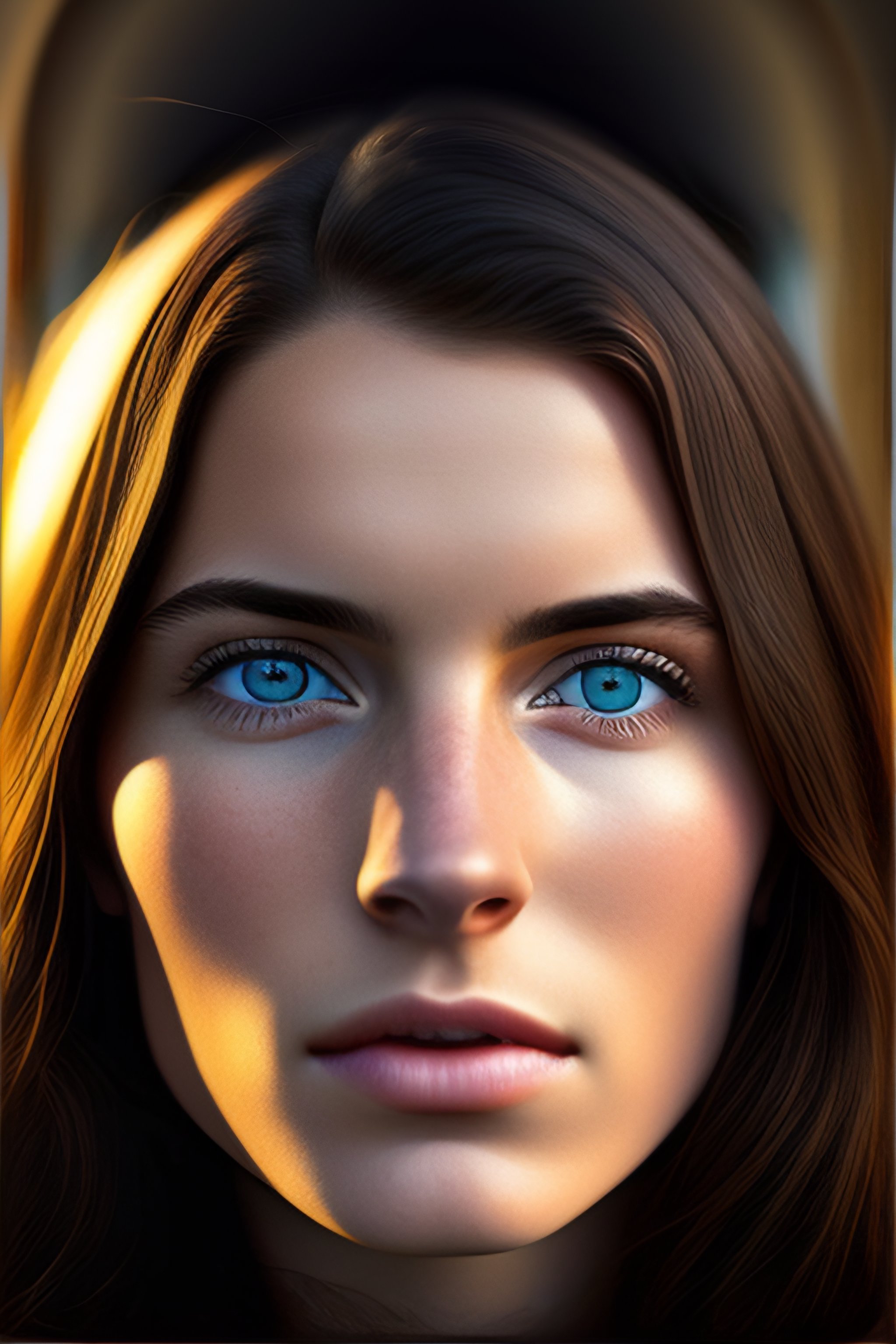 Lexica - A young woman with eyes wide open, unusual pupils, her mouth ...