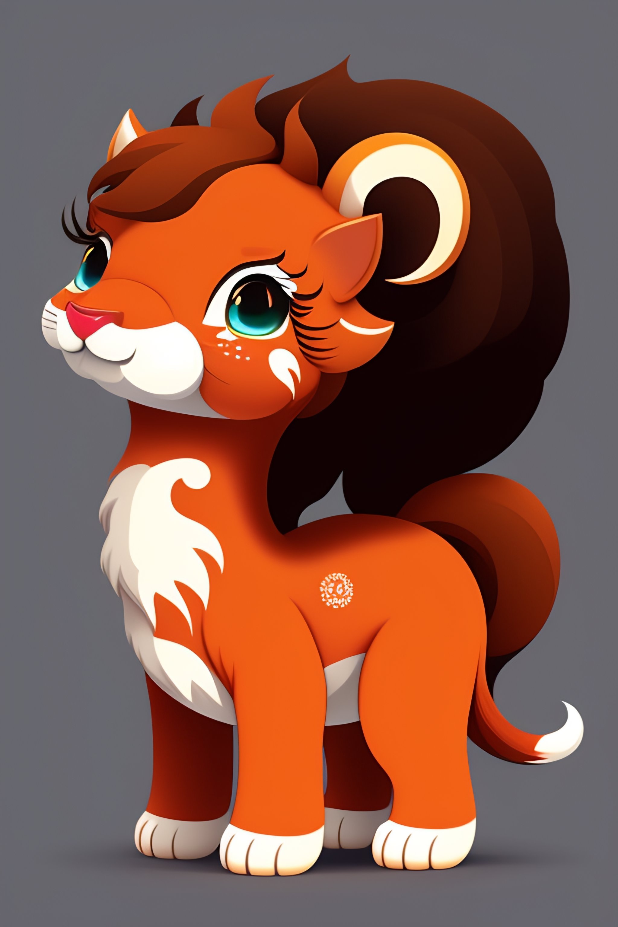 Lexica - Flat CUTE merlion 2d character design vector