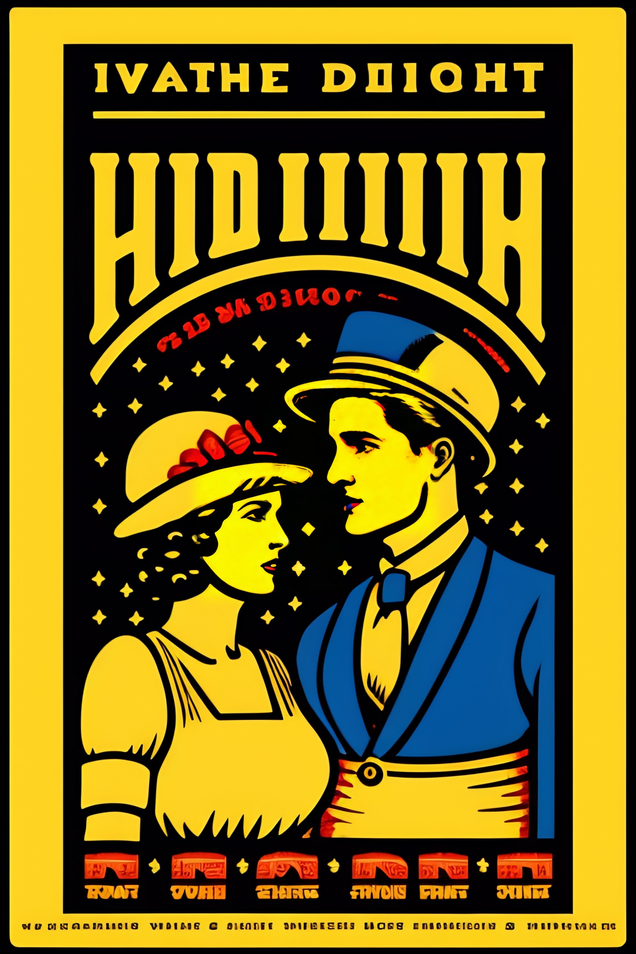 Lexica - Block print of old time Americana in the style of hatch show ...