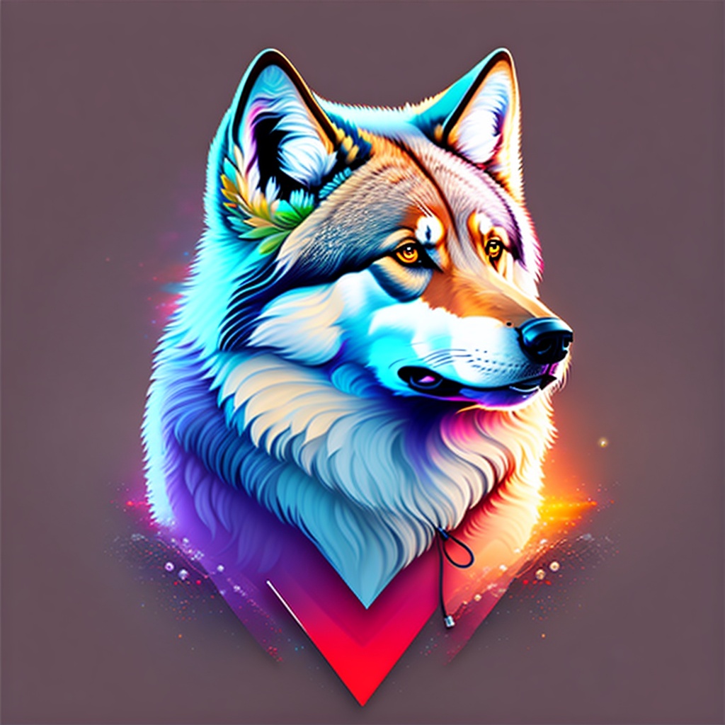 Lexica - T-shirt design, wolf with headphones on his ears, digital art ...