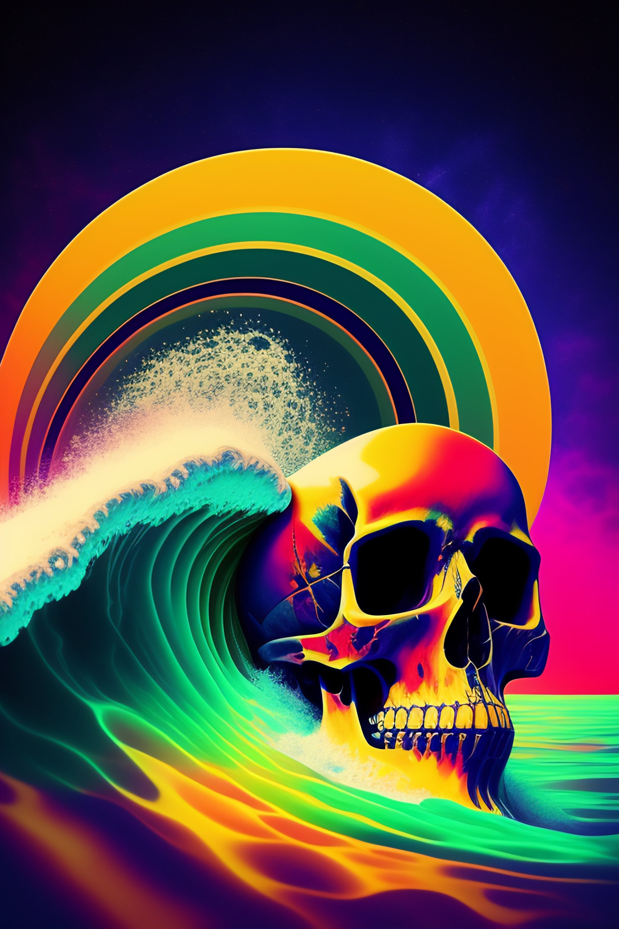 Lexica - Surf surfer vague vortex psychedelic death skull radiation ...