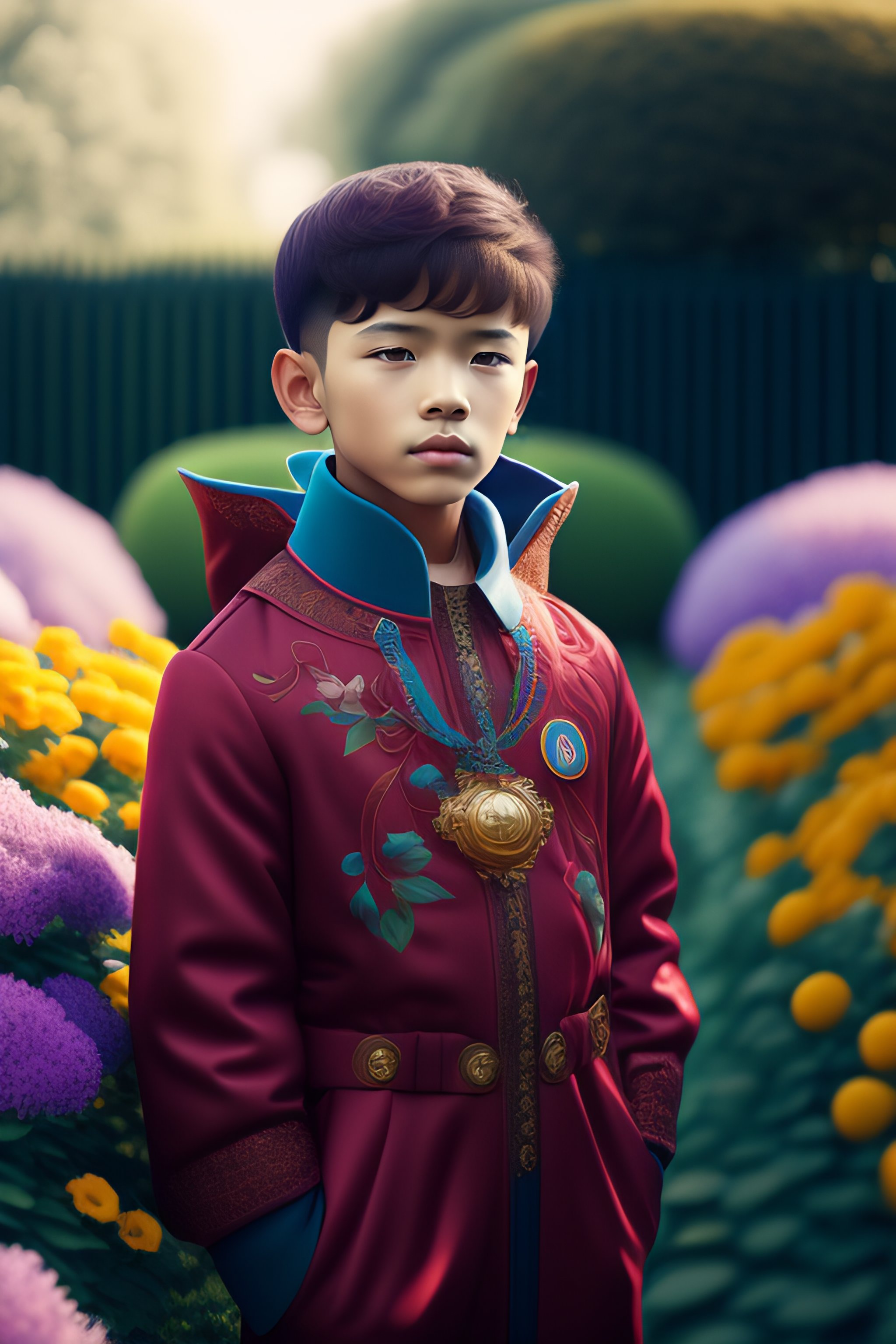 Lexica - A young Shepard boy in a garden on a spring day, by martine ...