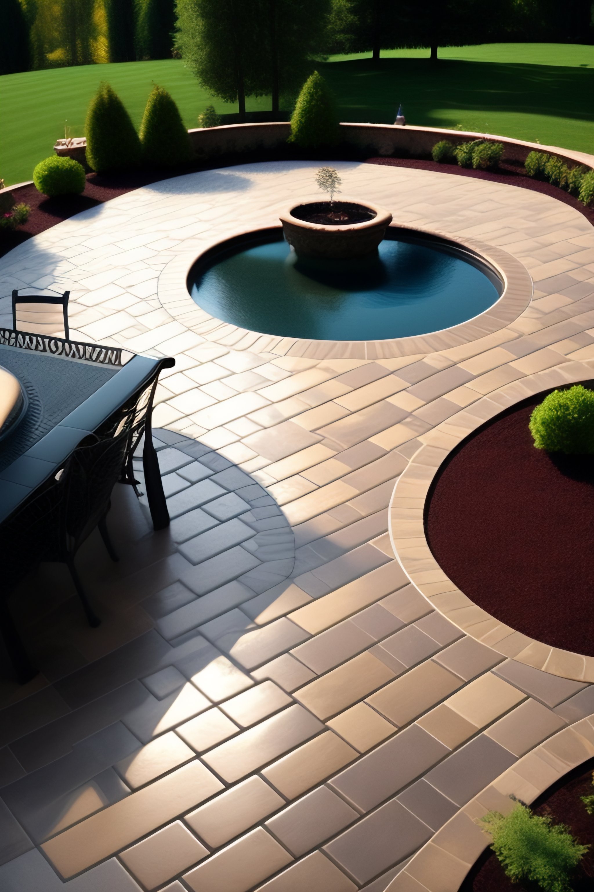 Lexica - Beautiful stamped concrete patio using random stone stamp pattern