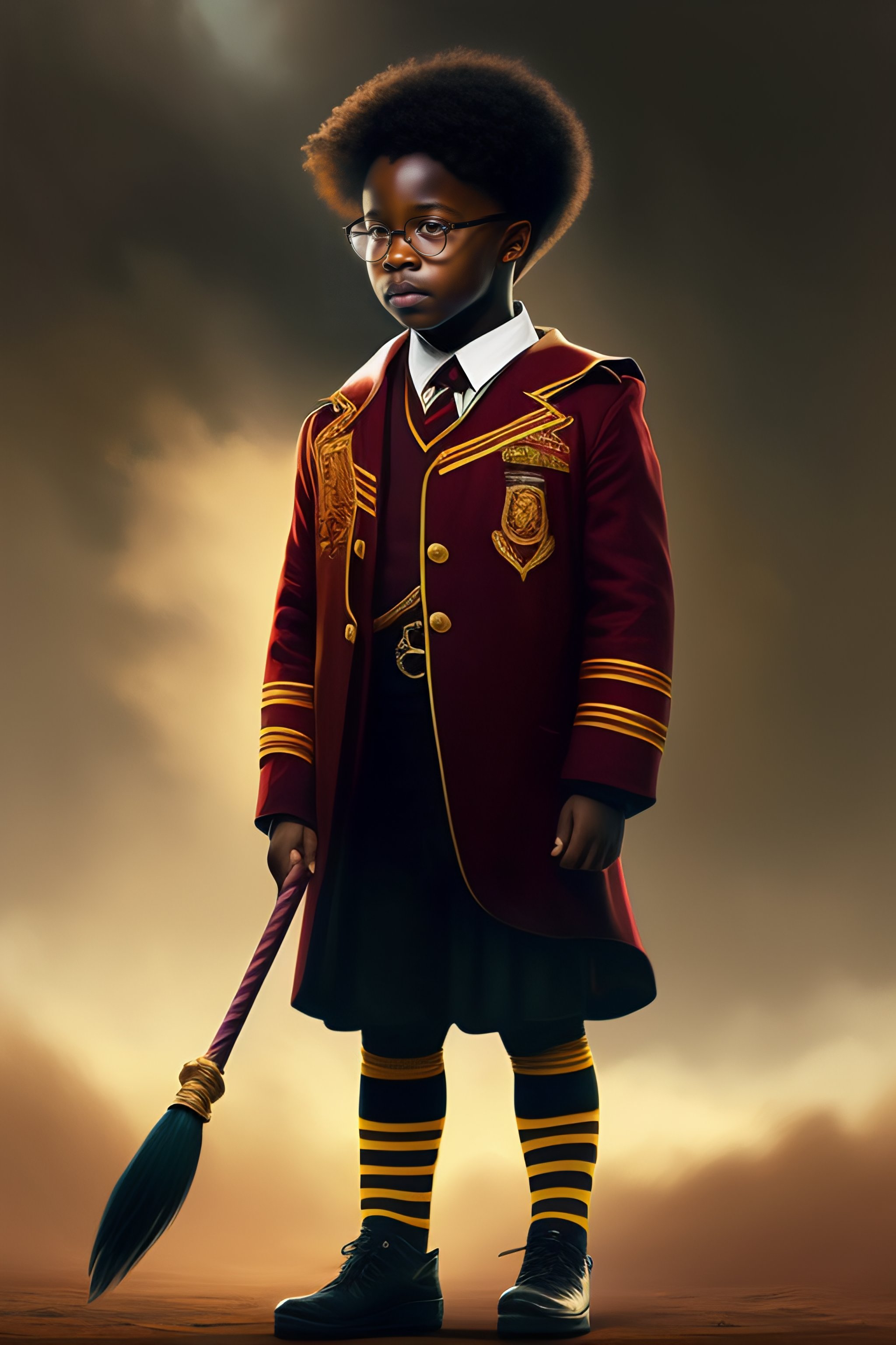 Lexica - Full shot young african harry potter, gryffindor quidditch ...
