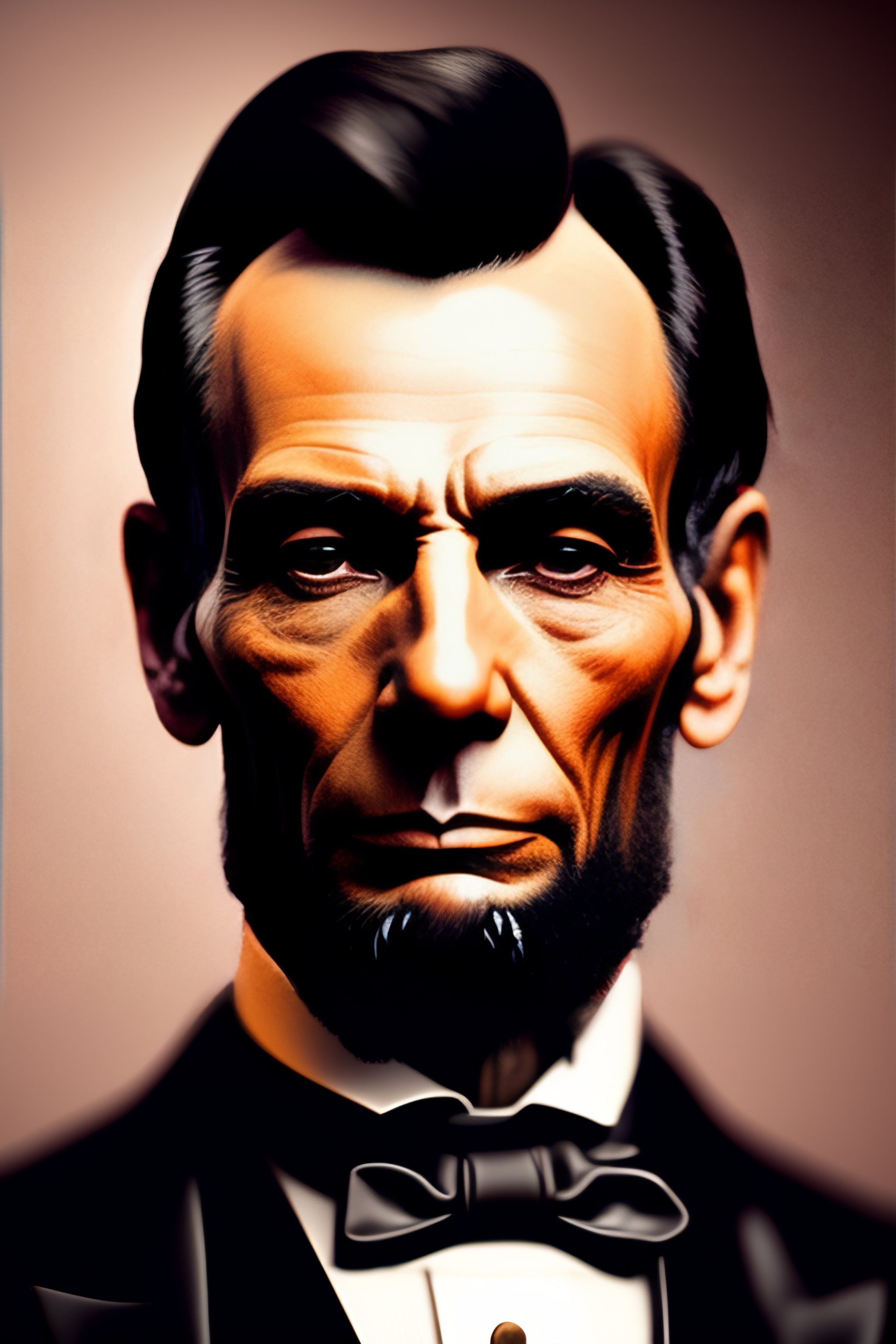 Lexica - Hyperrealistic mixed media image of abraham lincoln face is ...