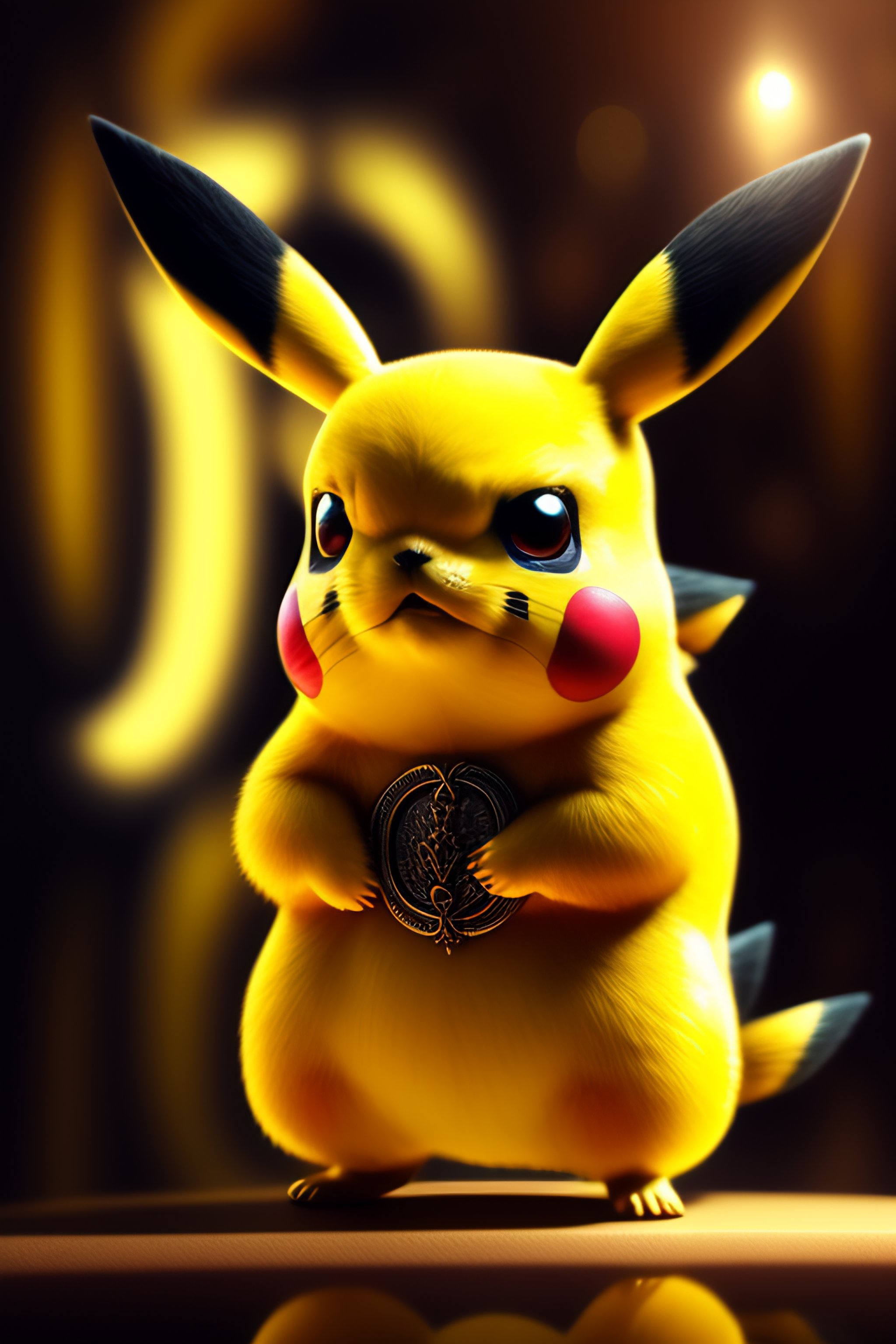 Lexica - Pikachu as god emperor of the universe wearing gold jewelry.