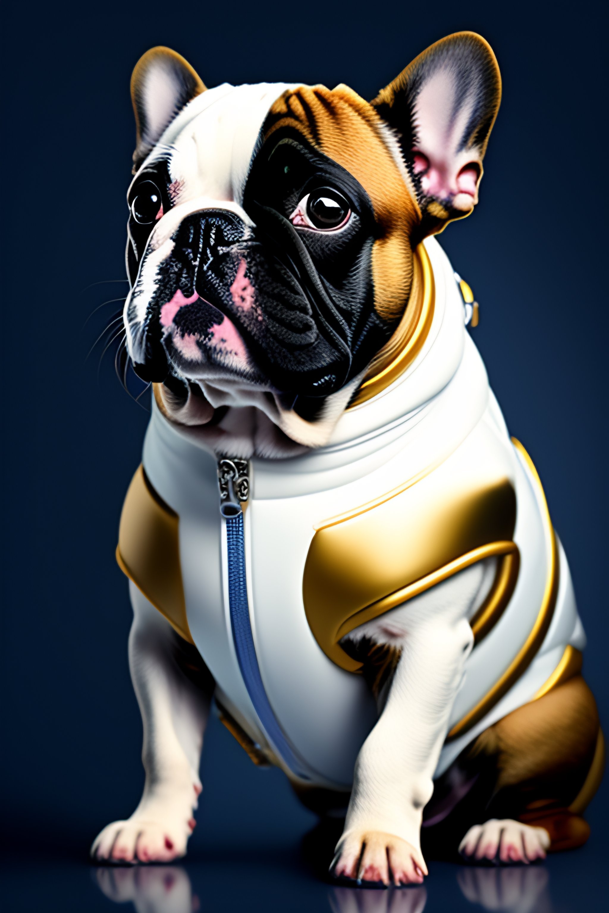 Lexica - French bulldog, dressed as an astronaut, detailing, creative ...