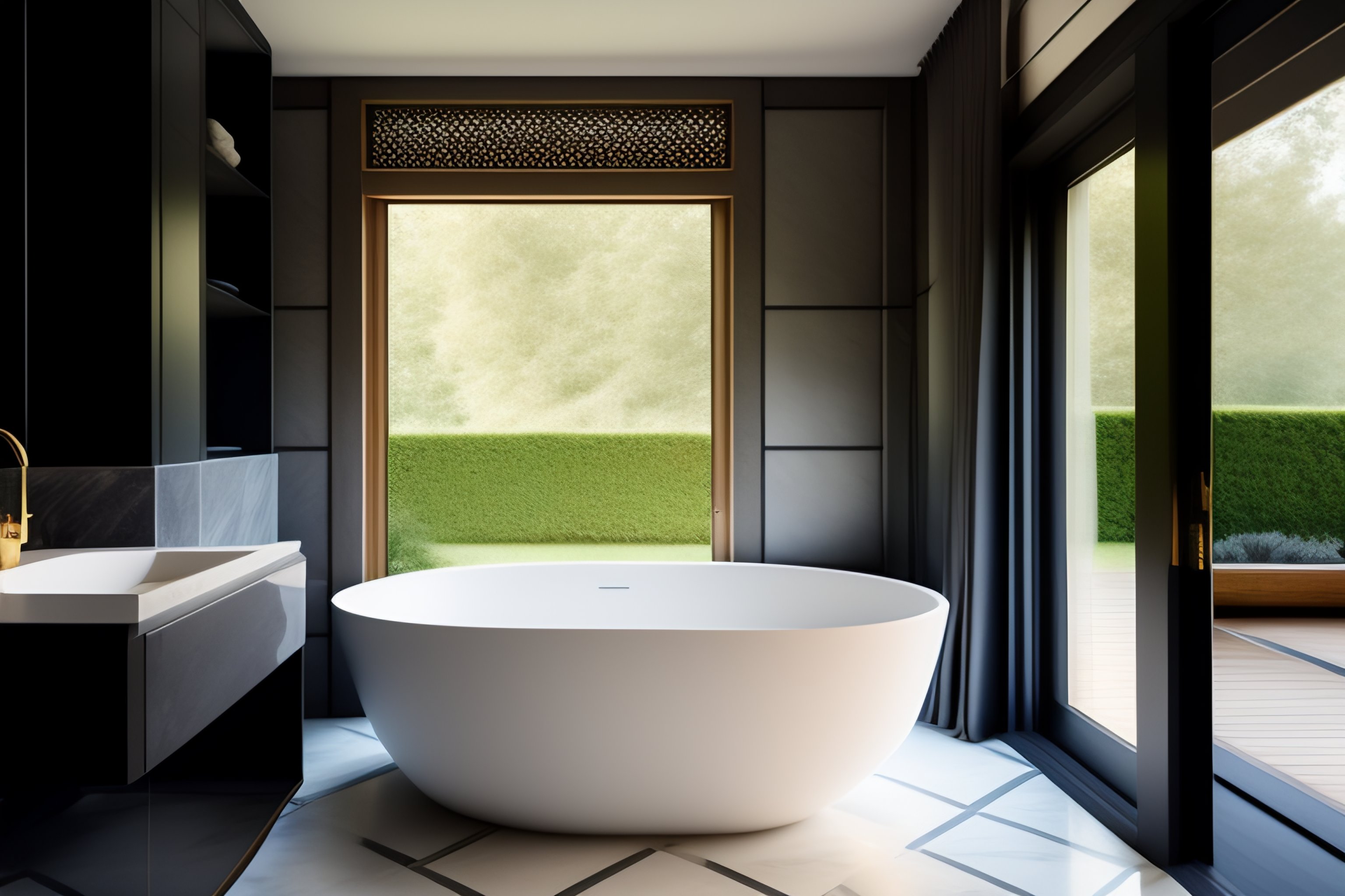 Lexica - Opulent bathroom tiles in marble imitation, mosaic covered ...