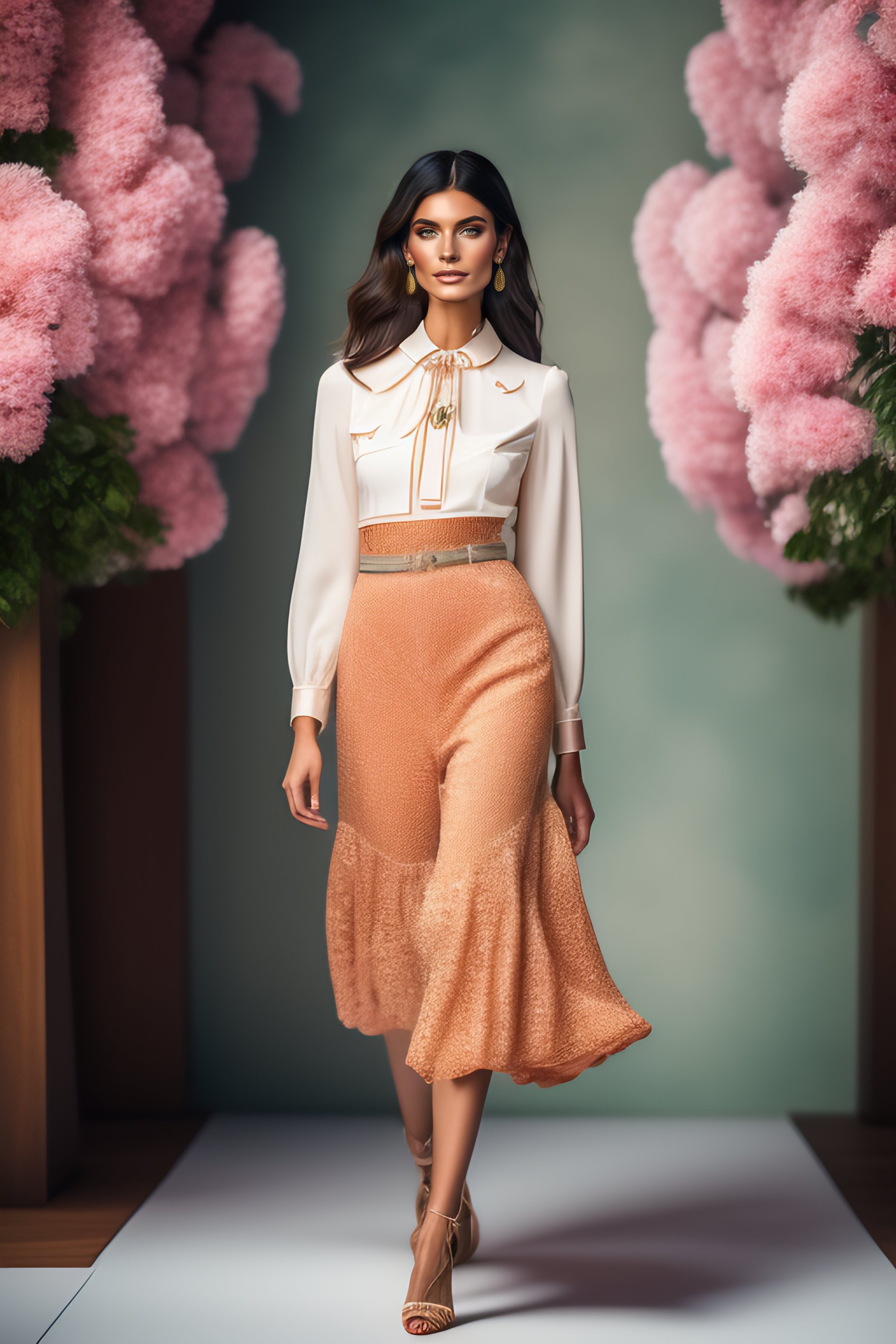 Lexica - Canon 50mm, Collection photo of brunette model wearing spring ...