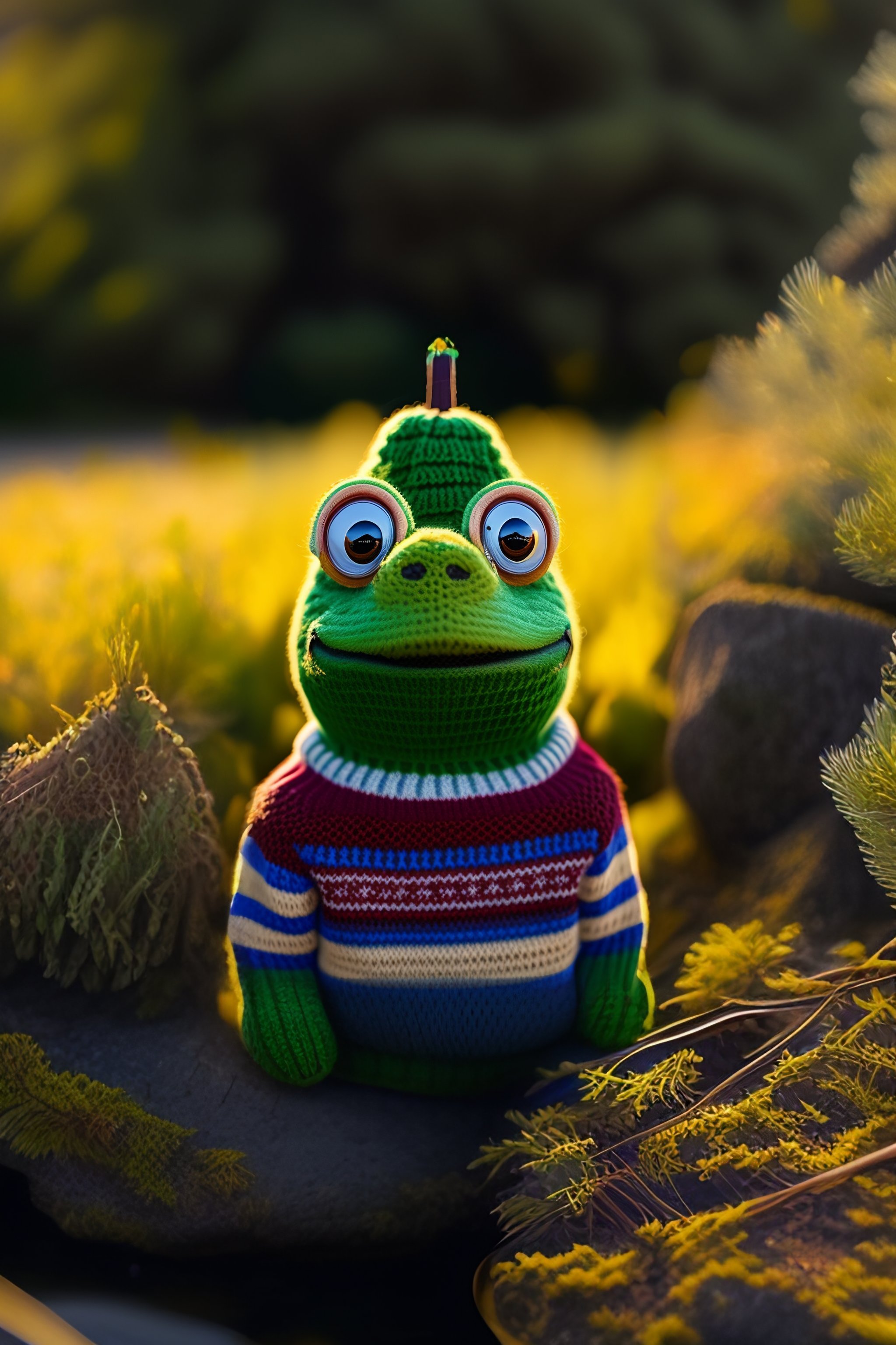 Lexica - Pepe the frog wearing a sweater