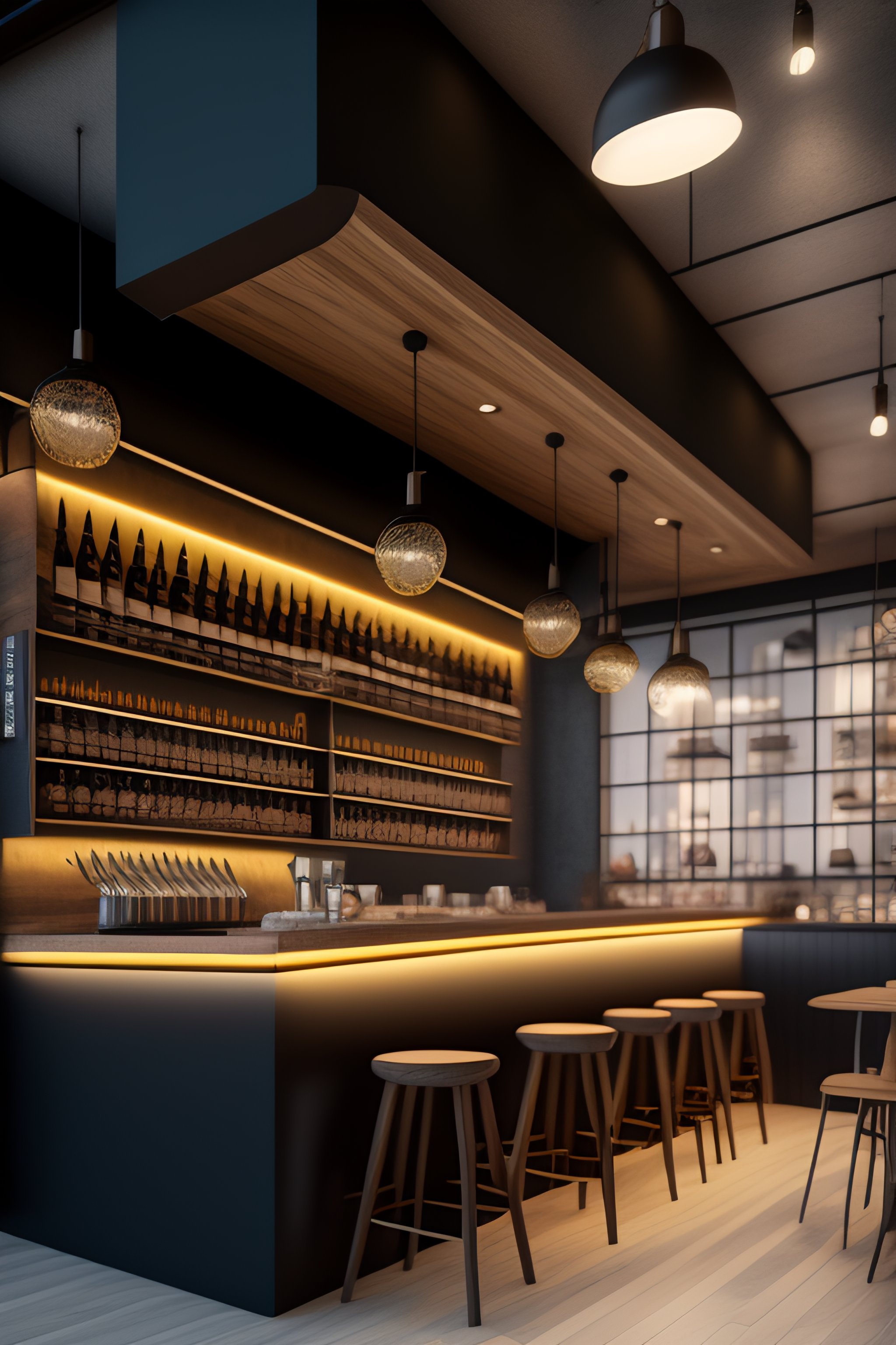 Lexica - Cafe interior, industrial effect, ultra-realistic, octane ...