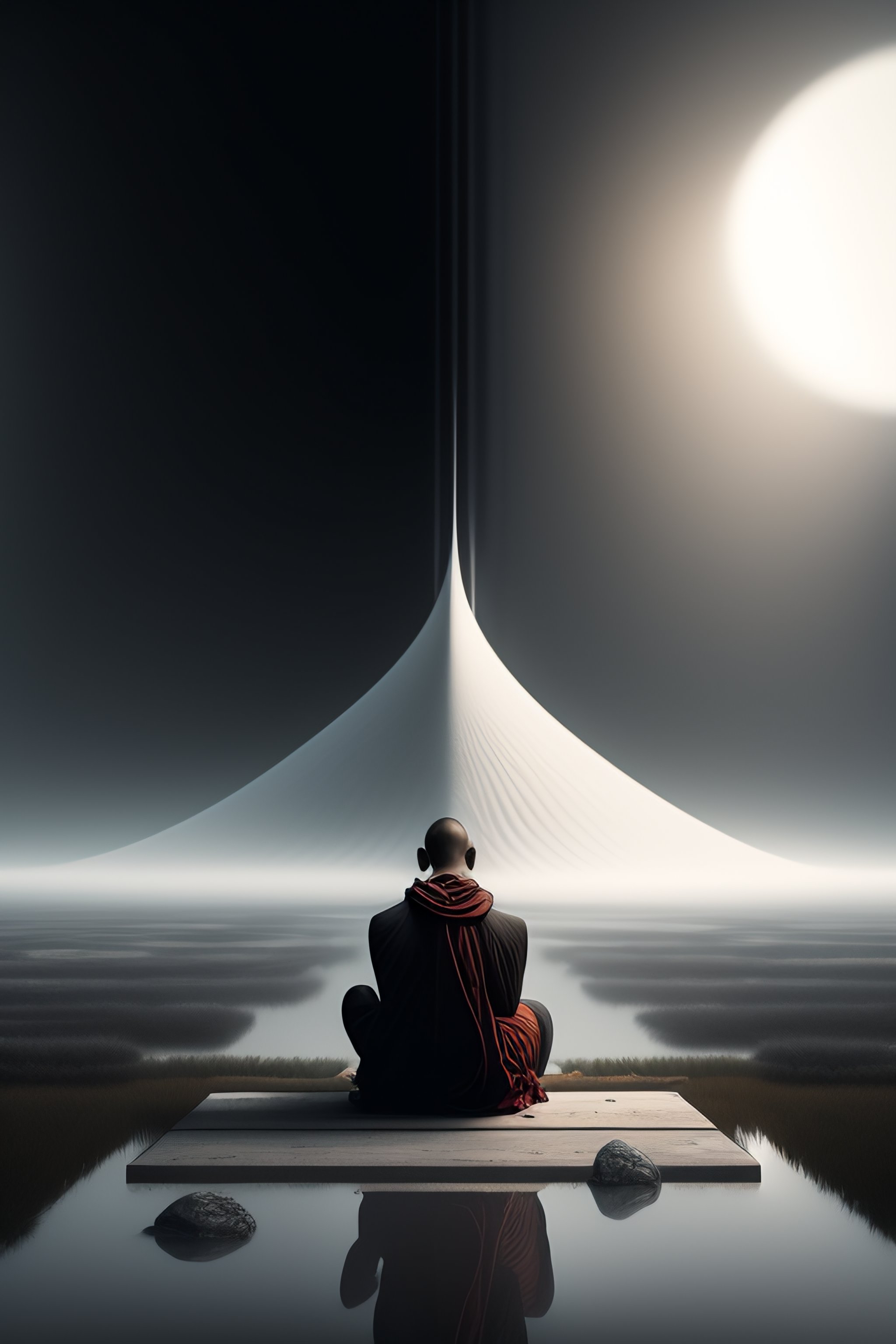 Lexica - A monk god meditating in a empty void, fantasy, trending on ...