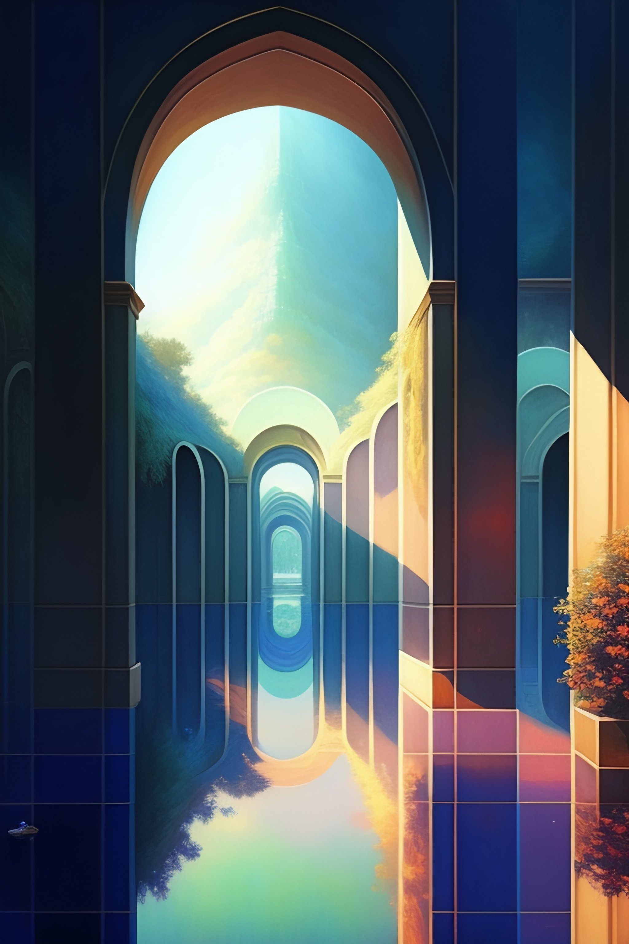 Lexica - Tiled room squared waterway, aqueducts, fantasy. intricate ...