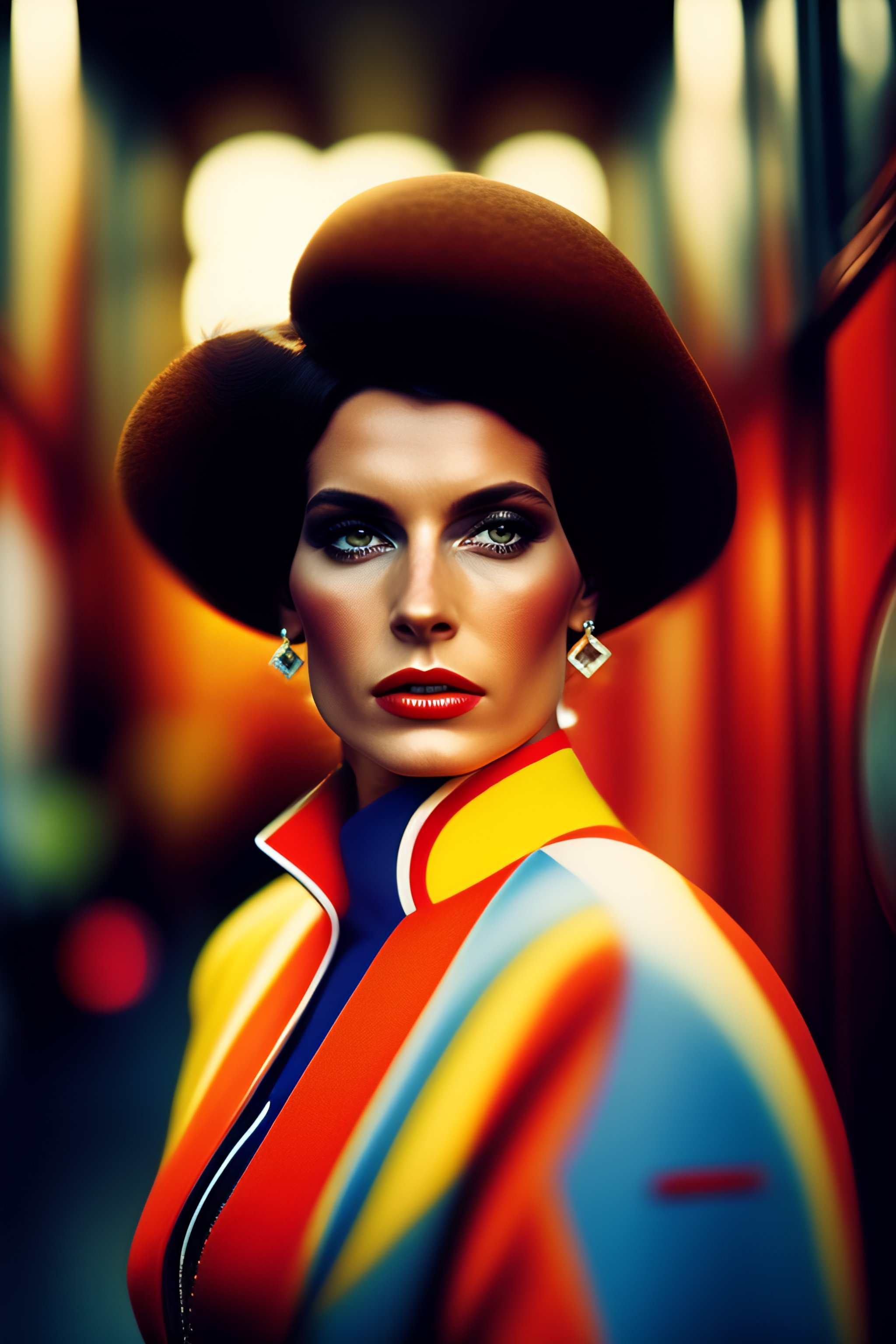Lexica - William Klein studio photography , woman wearing dress ...