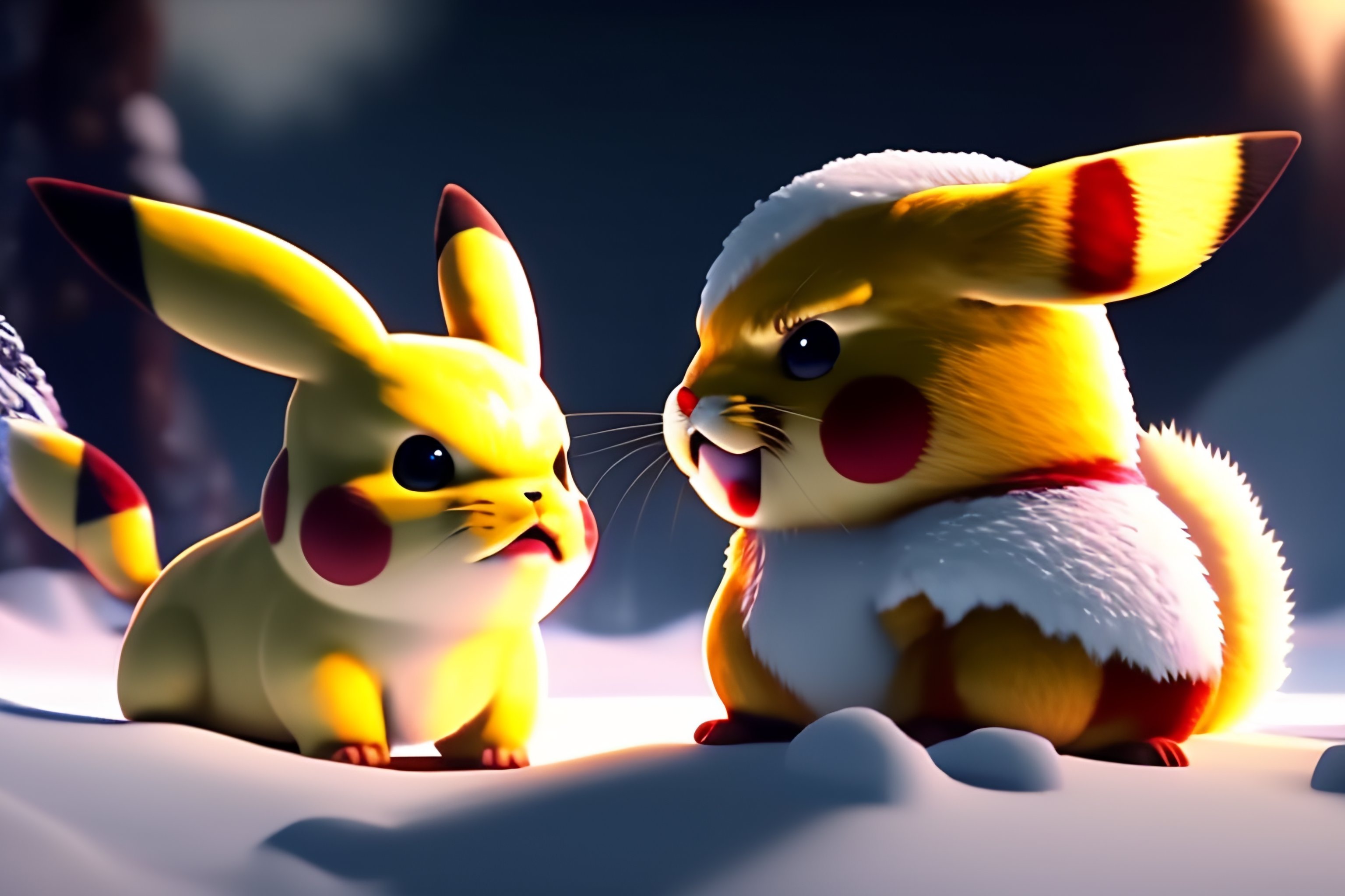Lexica - God of war fighting pikachu, snowy, gameplay footage