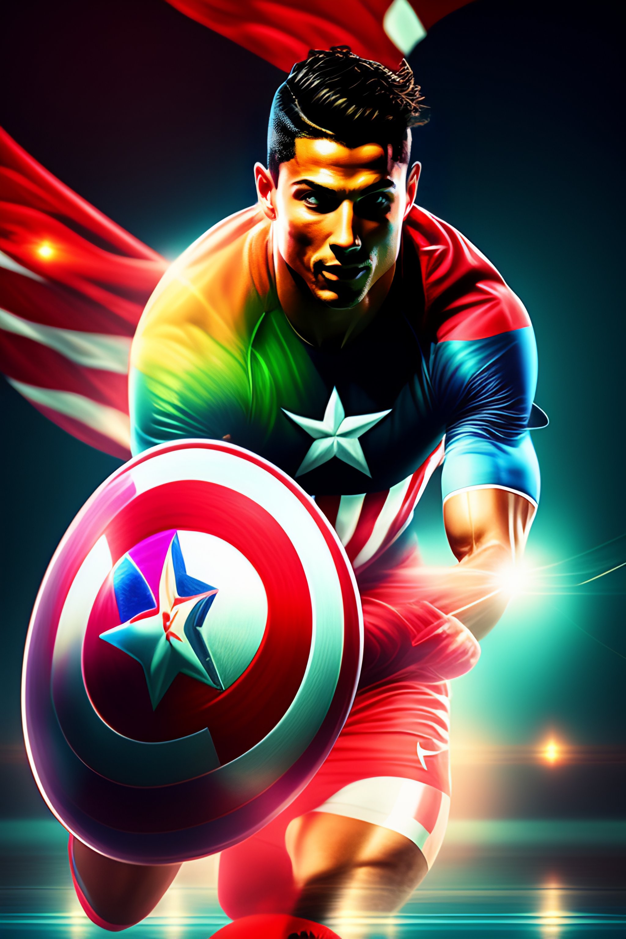 Lexica - Cristiano Ronaldo, captain america