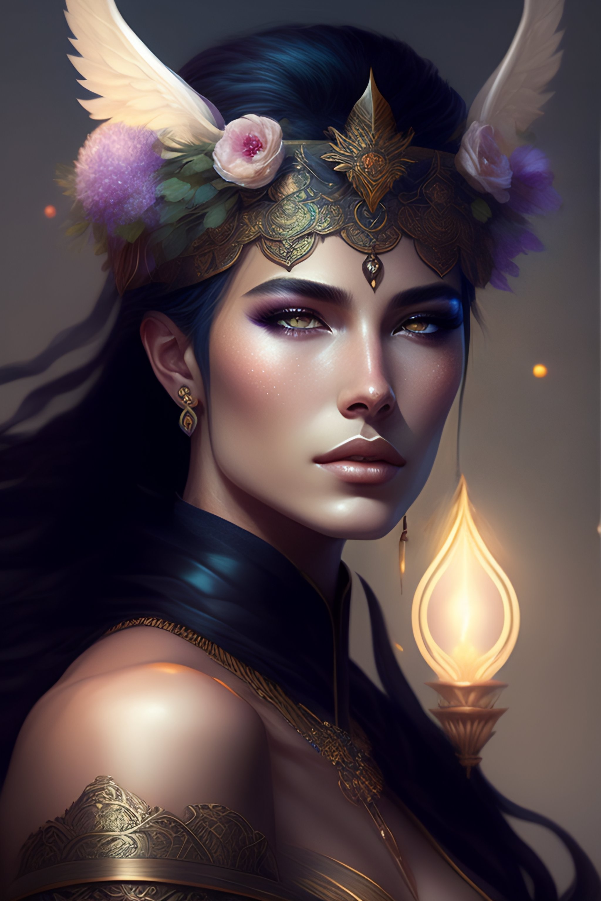 Lexica - A beautiful cinematic male druid gods, flower Crown, galatic ...